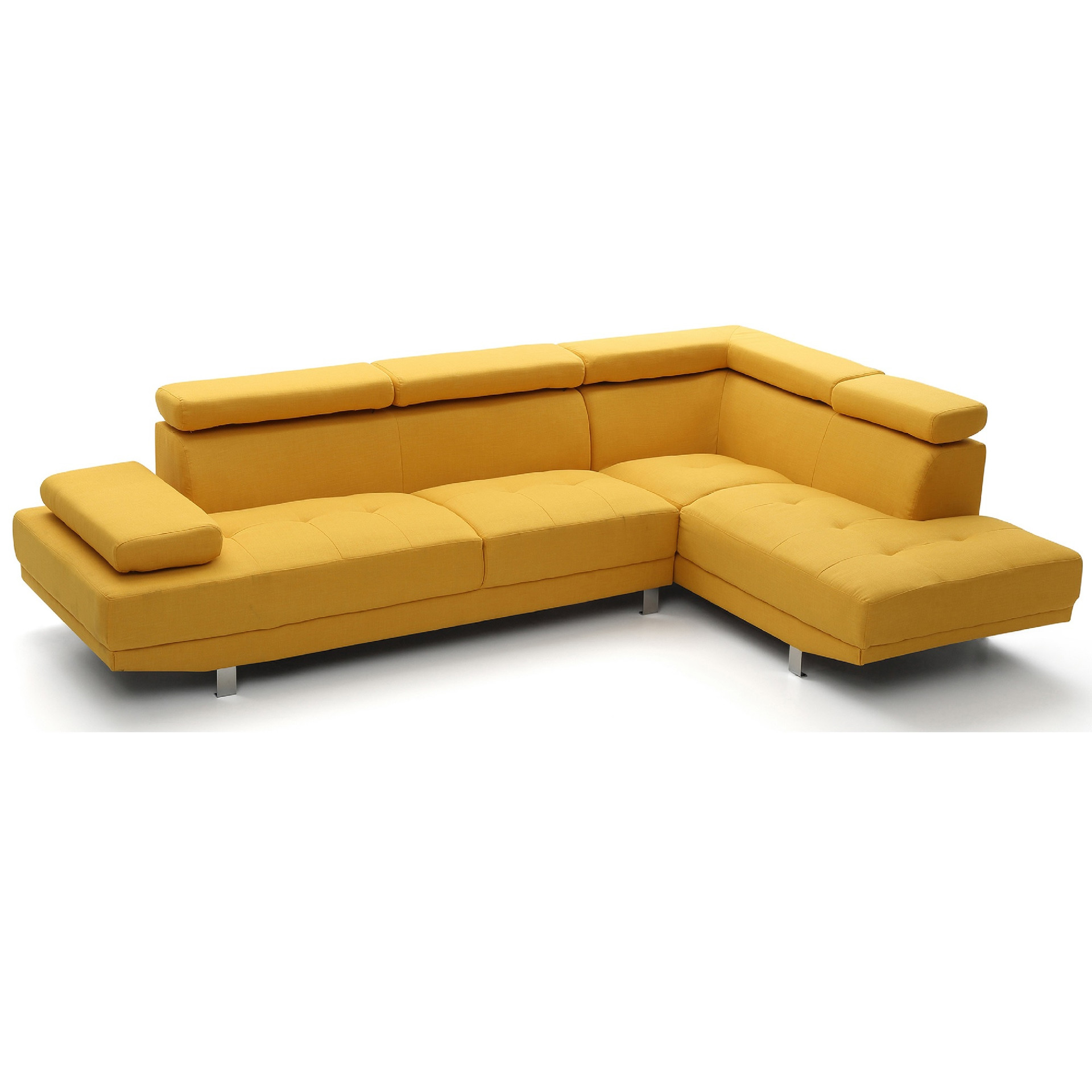 Adjustable Twill L Shape Sectional Sofa - 109" - Yellow | Christmas Central