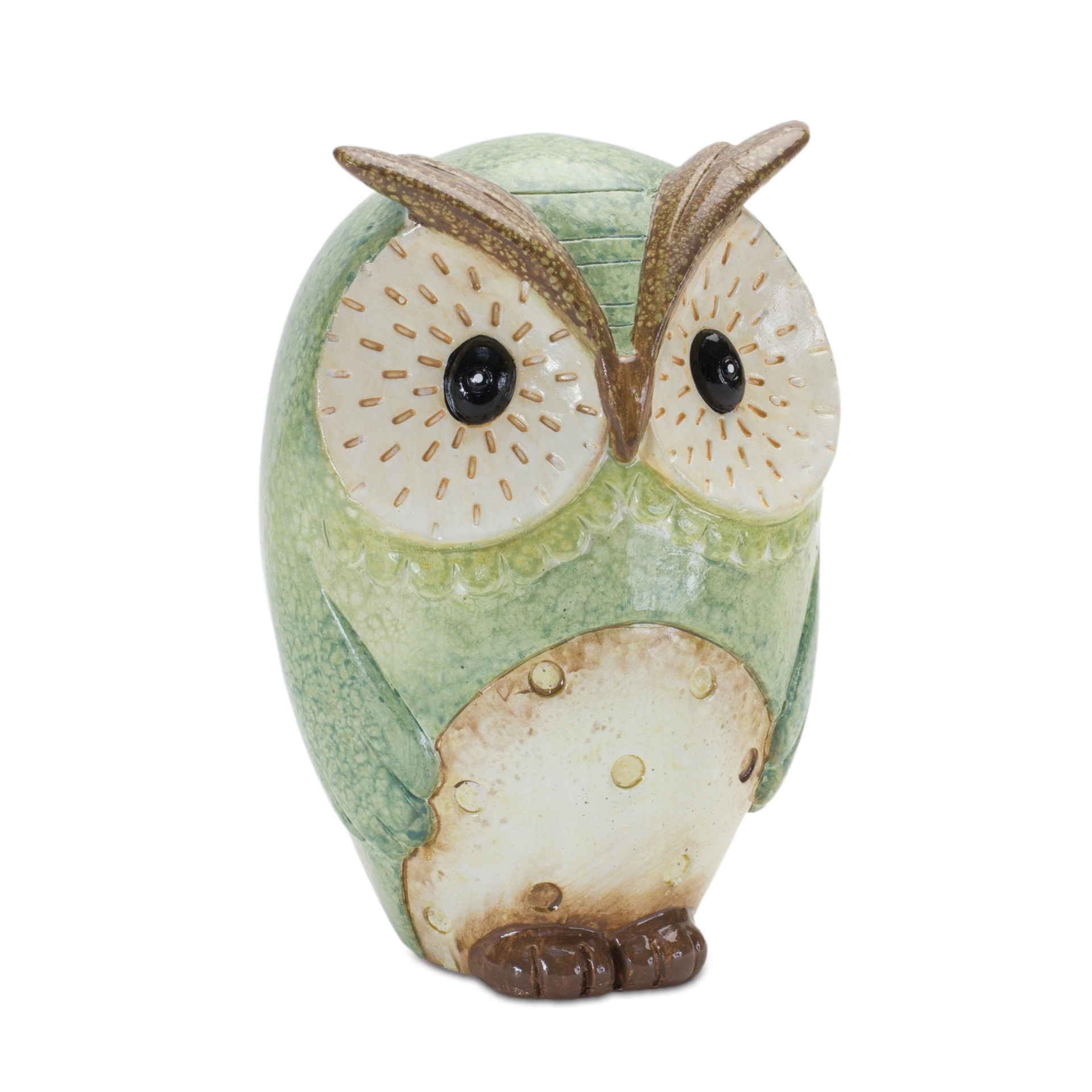 Set of 3 Green & Blue Owl Tabletop Figurines 7.25" | Christmas Central