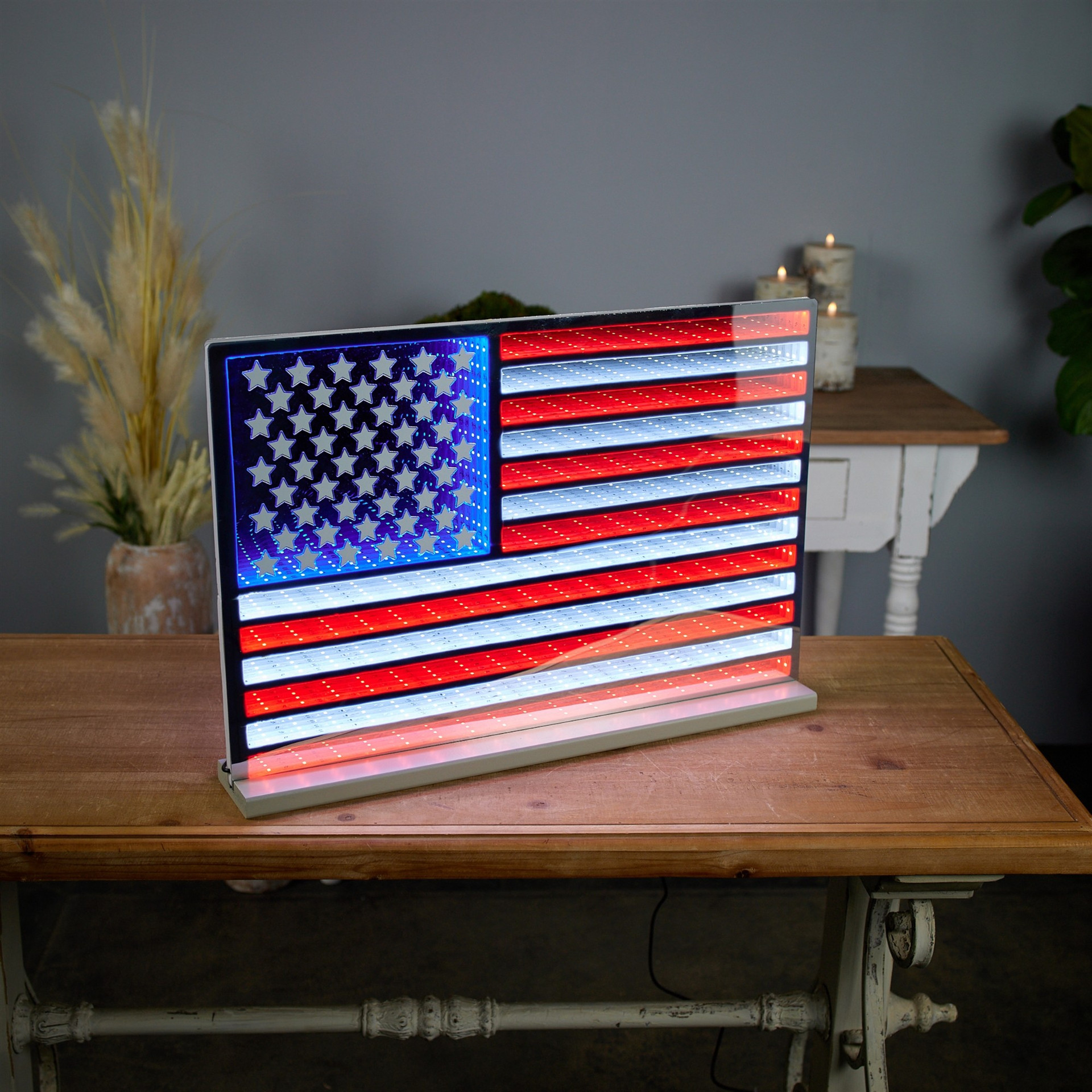 LED Lighted American Flag Patriotic Infinity Tunnel Light - 26.25 ...