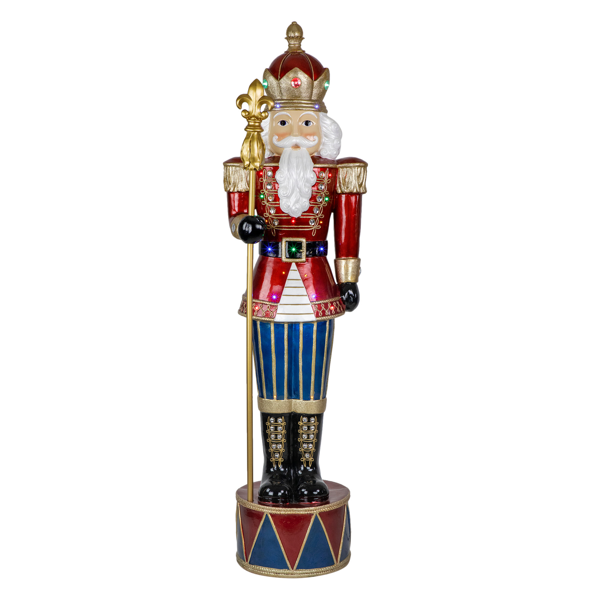 6' LED Lighted Metallic Jeweled Commercial Grade Fiberglass Christmas ...