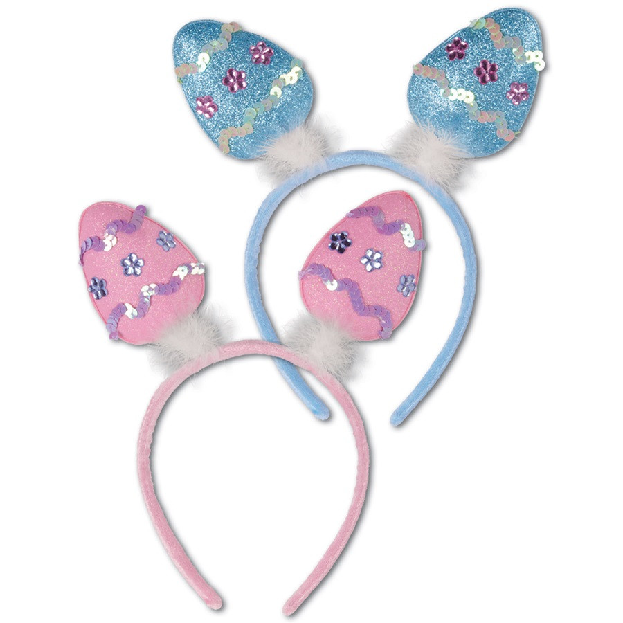 Club Pack of 12 Blue & Pink Easter Egg Bopper Headbands Costume ...