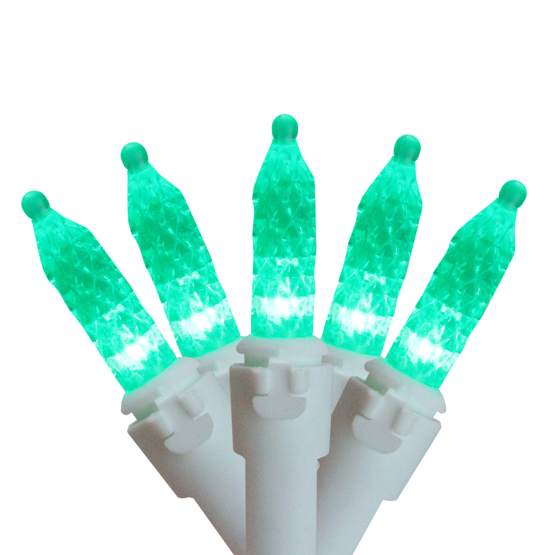 70 Green LED M5 Mini Christmas Lights - 35 ft White Wire | Christmas ...