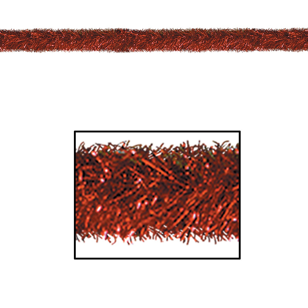 100' Festive Shiny Red Gleam 'N Tinsel Holiday Garland - Unlit ...