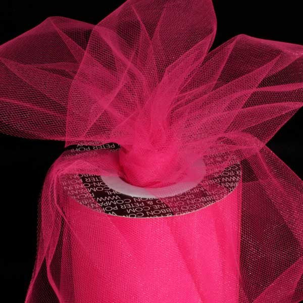 Hot Pink Contemporary Tulle Craft Ribbon 3 x 550 Yards | Christmas Central