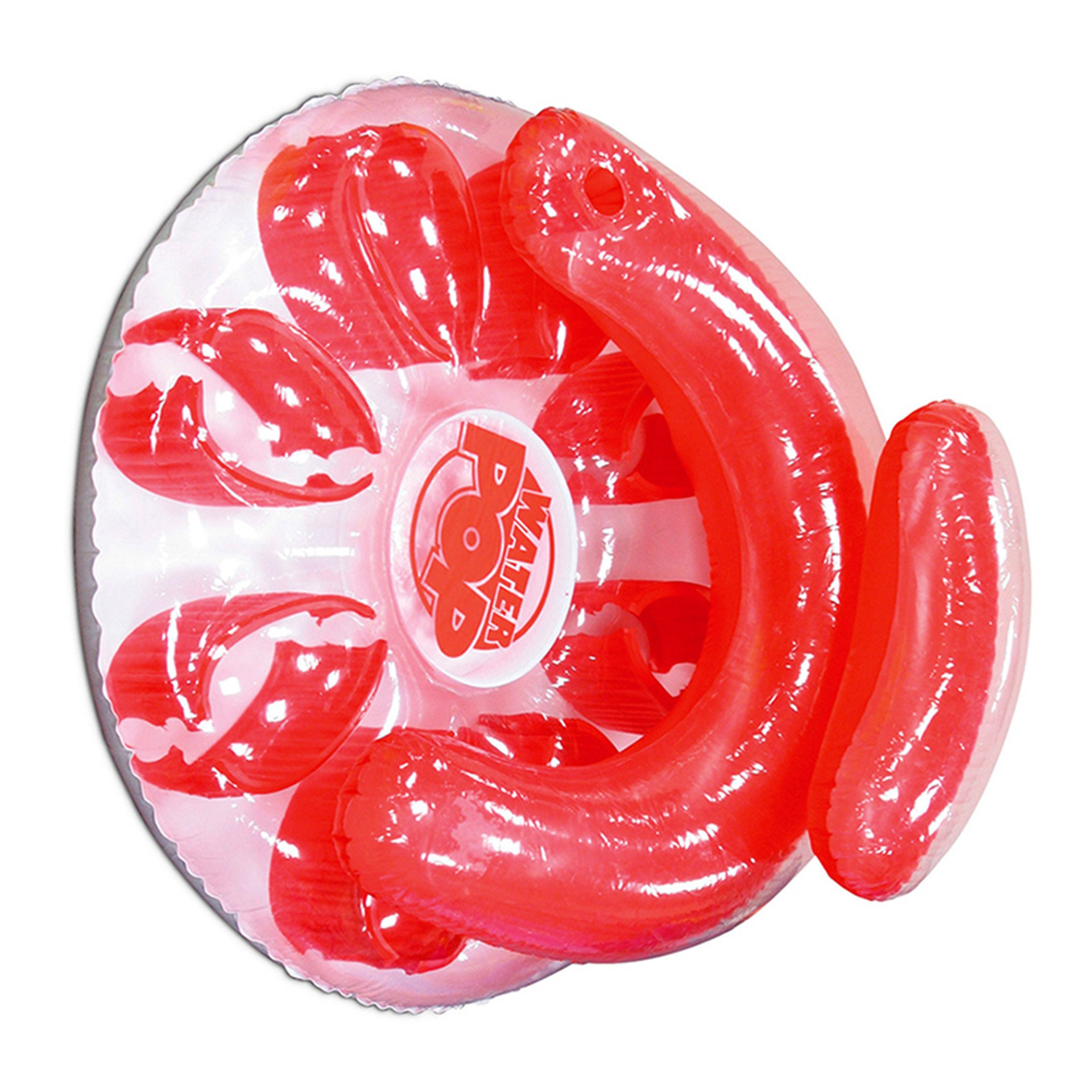 48.5" Inflatable Red & Clear Water Pop Circular Swimming Pool Lounger ...
