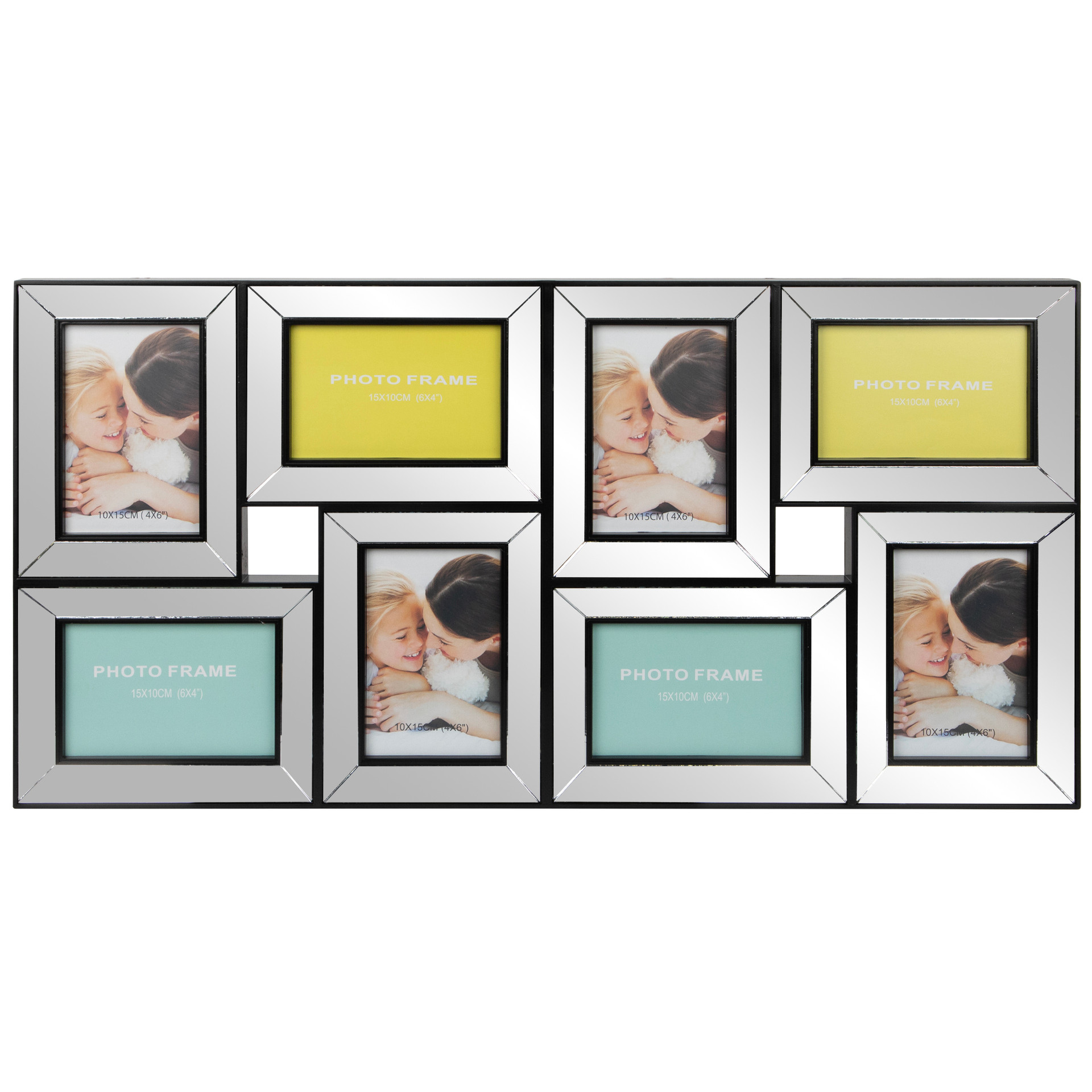 27.5" Glossy Black Reflect Mirror Photo Collage Wall Decor | Christmas ...