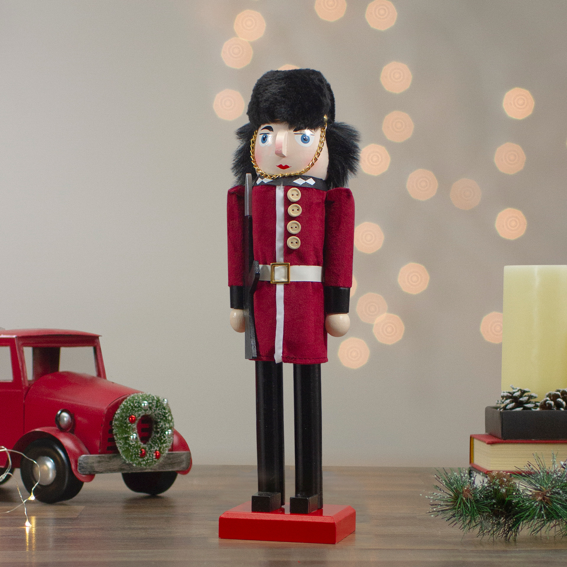 14" Red & Black Royal Guard Christmas Nutcracker Soldier with Rifle ...