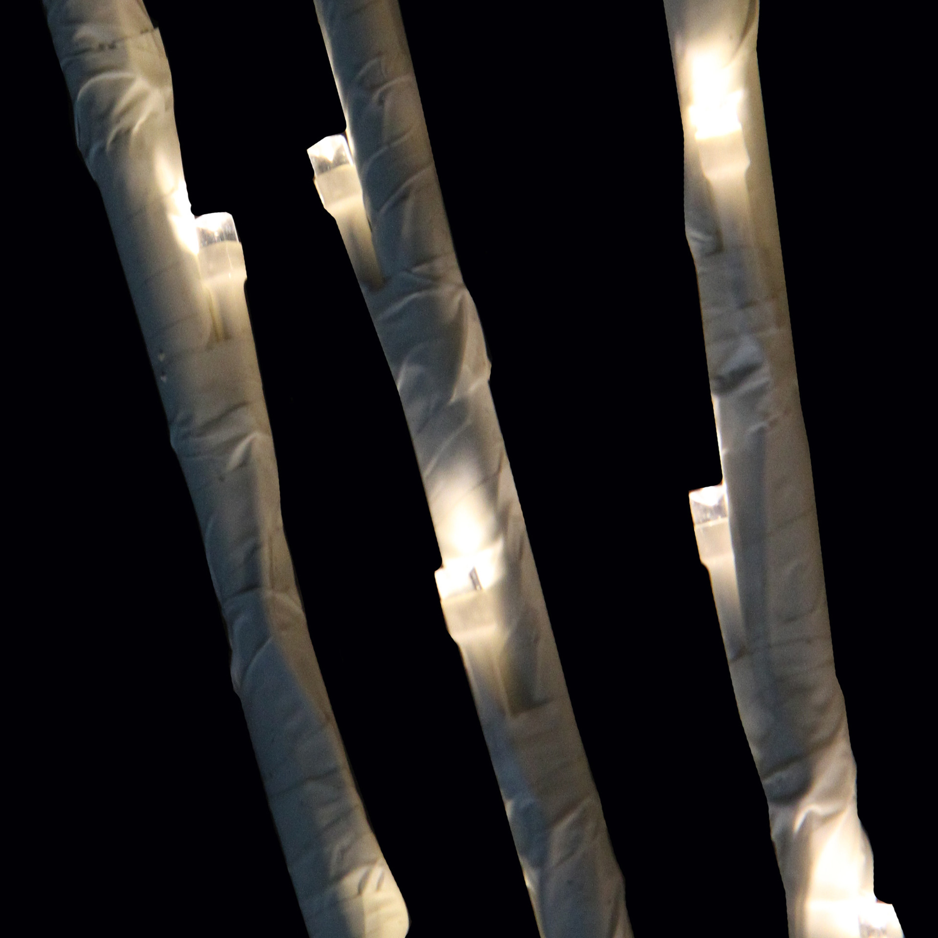 Set of 6 Branch Spray Christmas Pathway Markers - 8 ft, Warm White LED ...