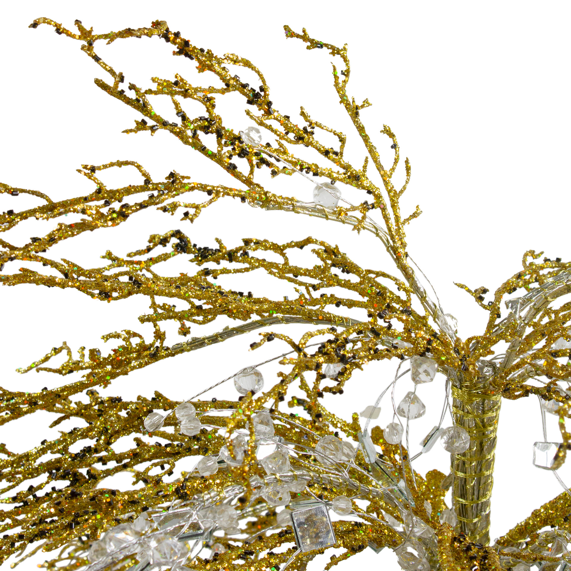 3.75" Gold Crystallized Glitter Potted Artificial Christmas Tree ...