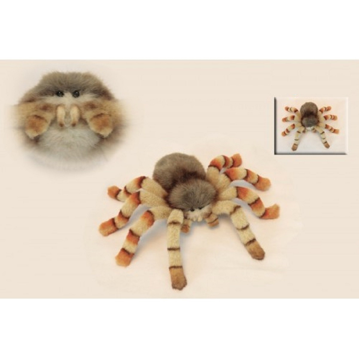 Set of 4 Brown Handcrafted Soft Plush Jumping Spider Stuffed Animals 11 ...