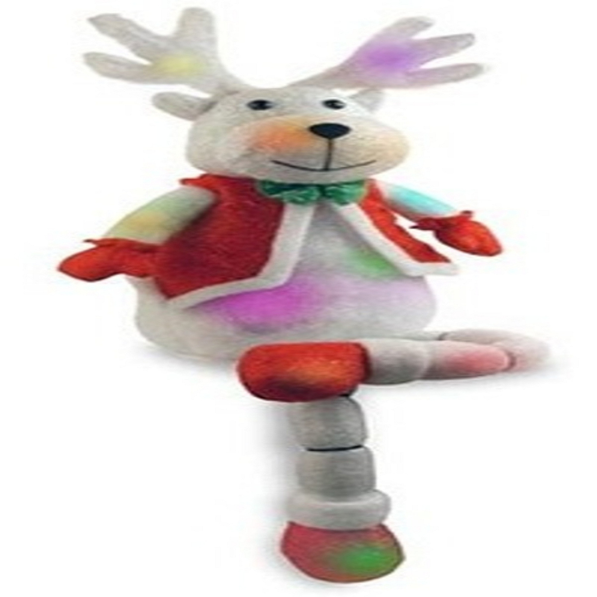 34" Battery Operated LED Lighted Color Changing Reindeer Christmas ...