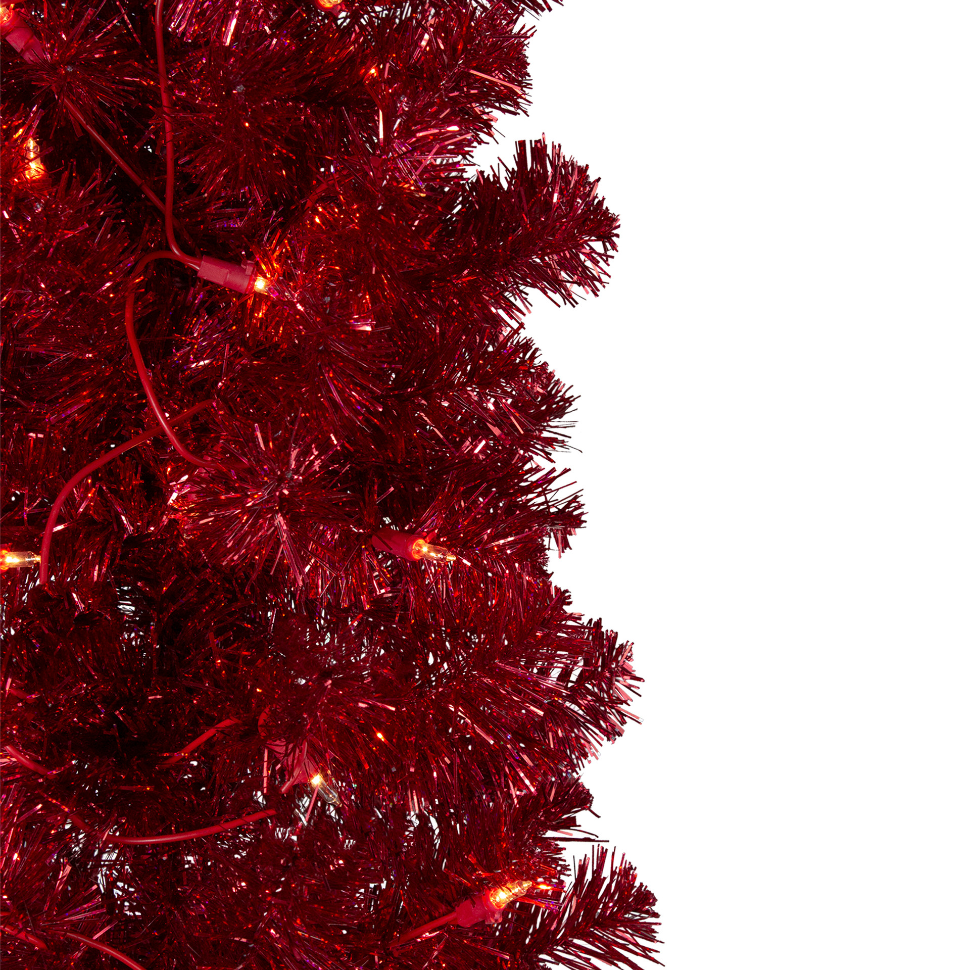 6' Pre-Lit Pencil Red Artificial Christmas Tree - Clear Lights ...