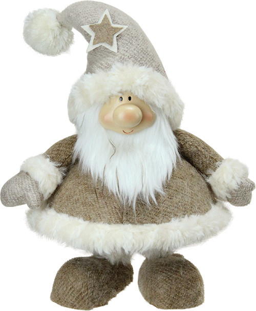 18" Gray & White Plush & Portly Champagne Bobble Action Gnome Christmas ...