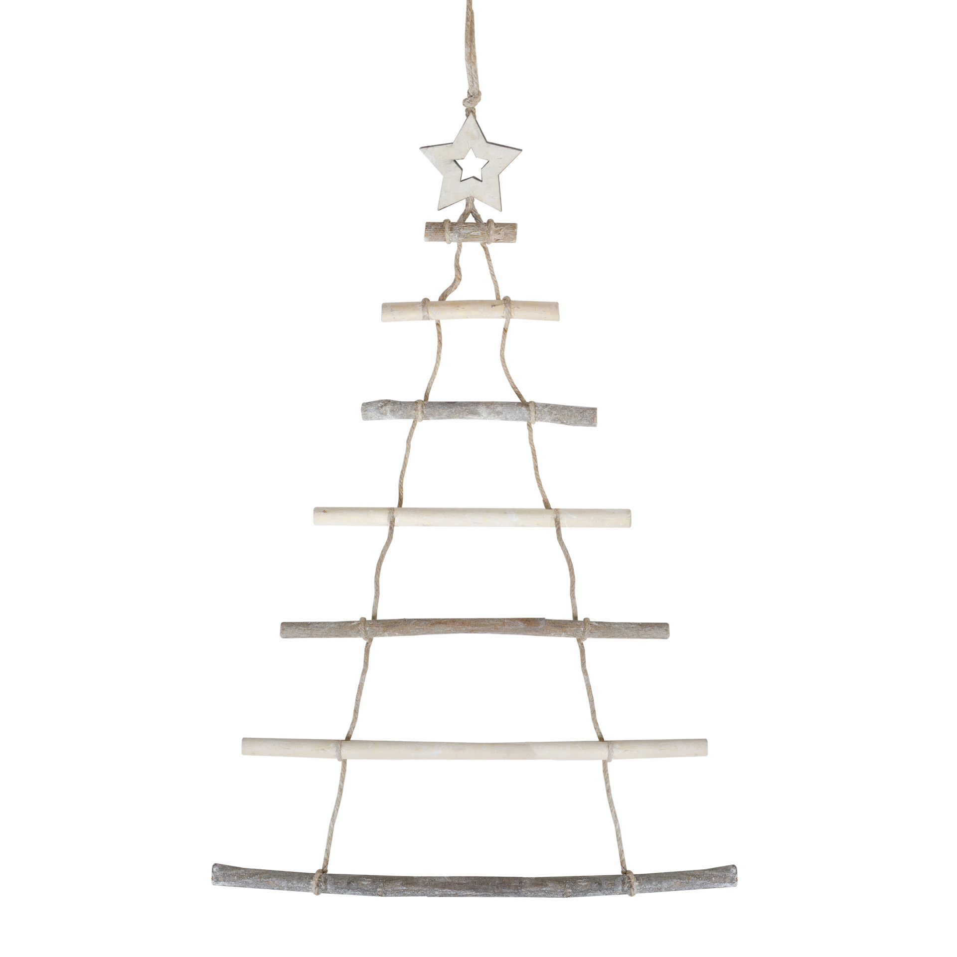 31" Natural Wood Twig Tree with Star Hanging Christmas Decoration ...