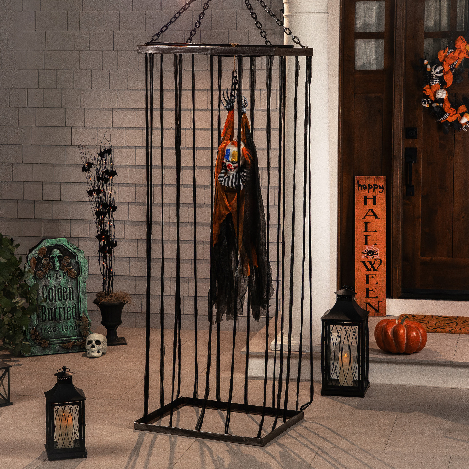 75.5" Life Size Hanging Cage Halloween Decoration | Christmas Central