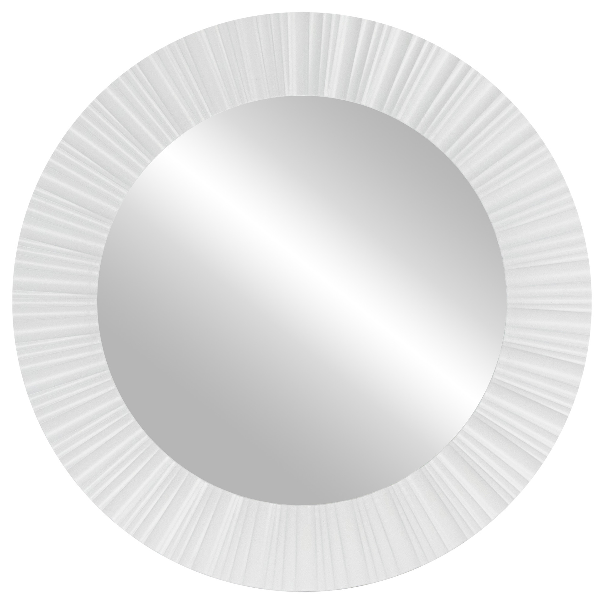 20" White Fluted Waves Round Wall Mirror | Christmas Central