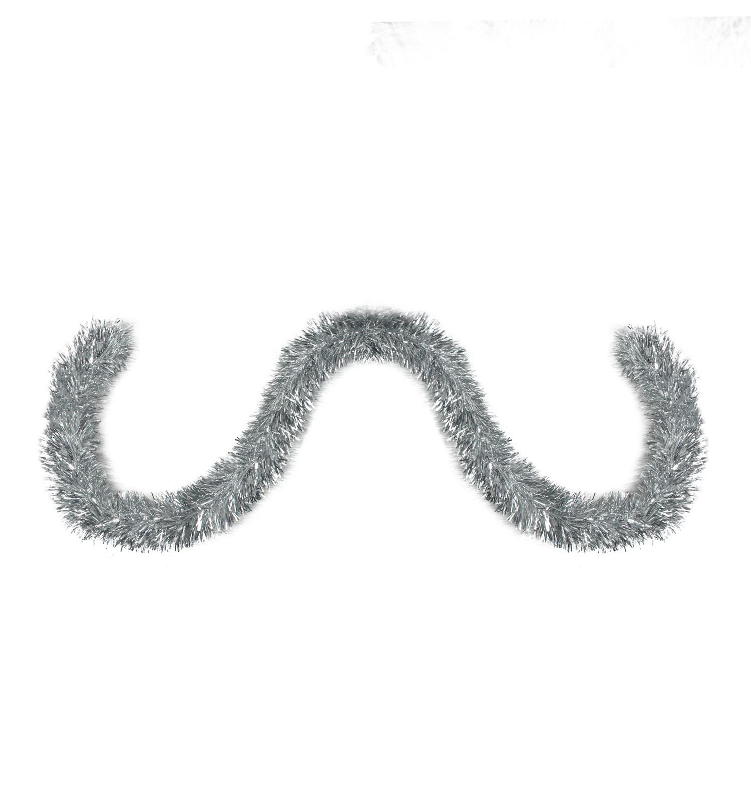 Commercial Tinsel Foil Christmas Garland - 50' x 4" - Silver - Unlit ...