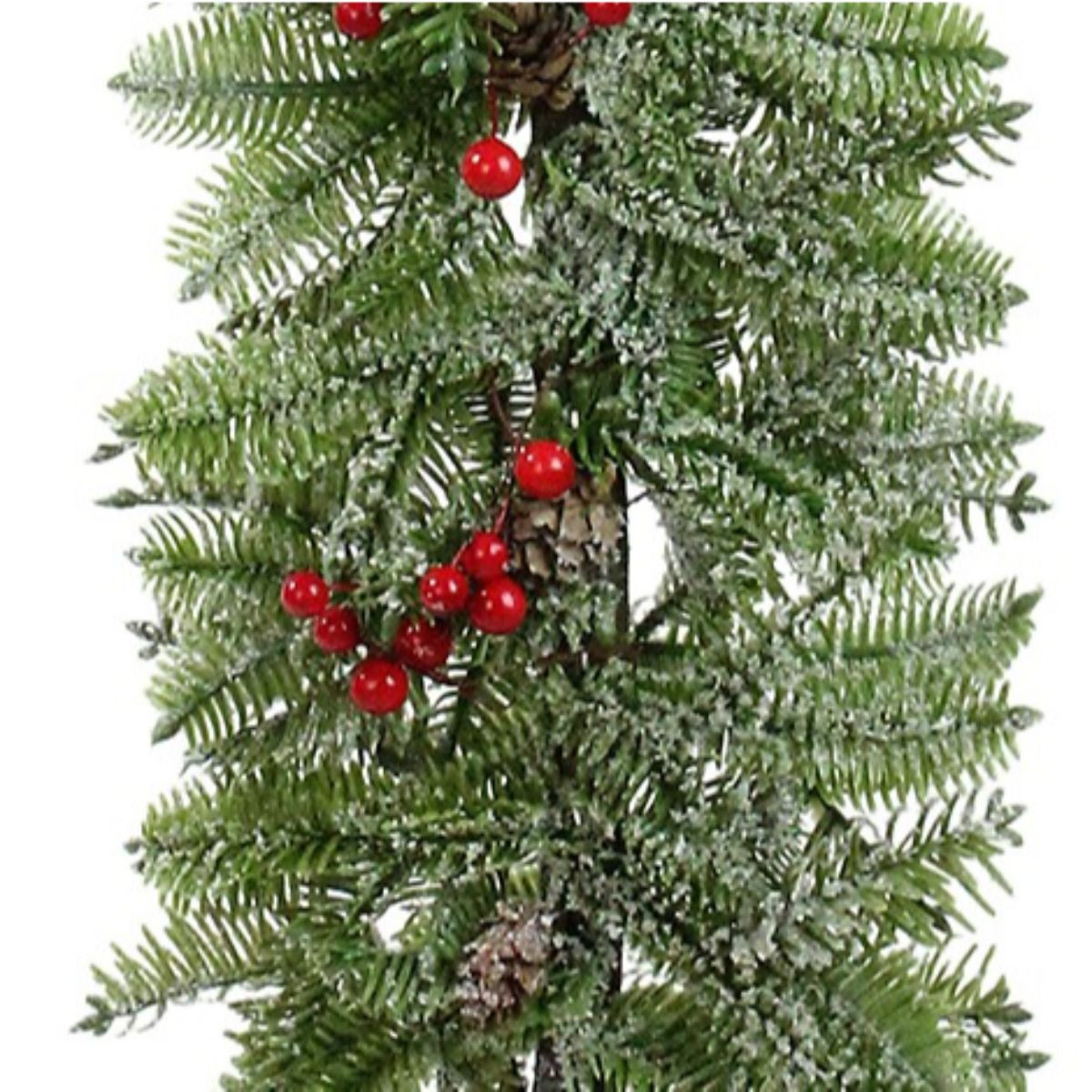34" Green & Red Glittered Artificial Alpine Christmas Tree Tabletop ...