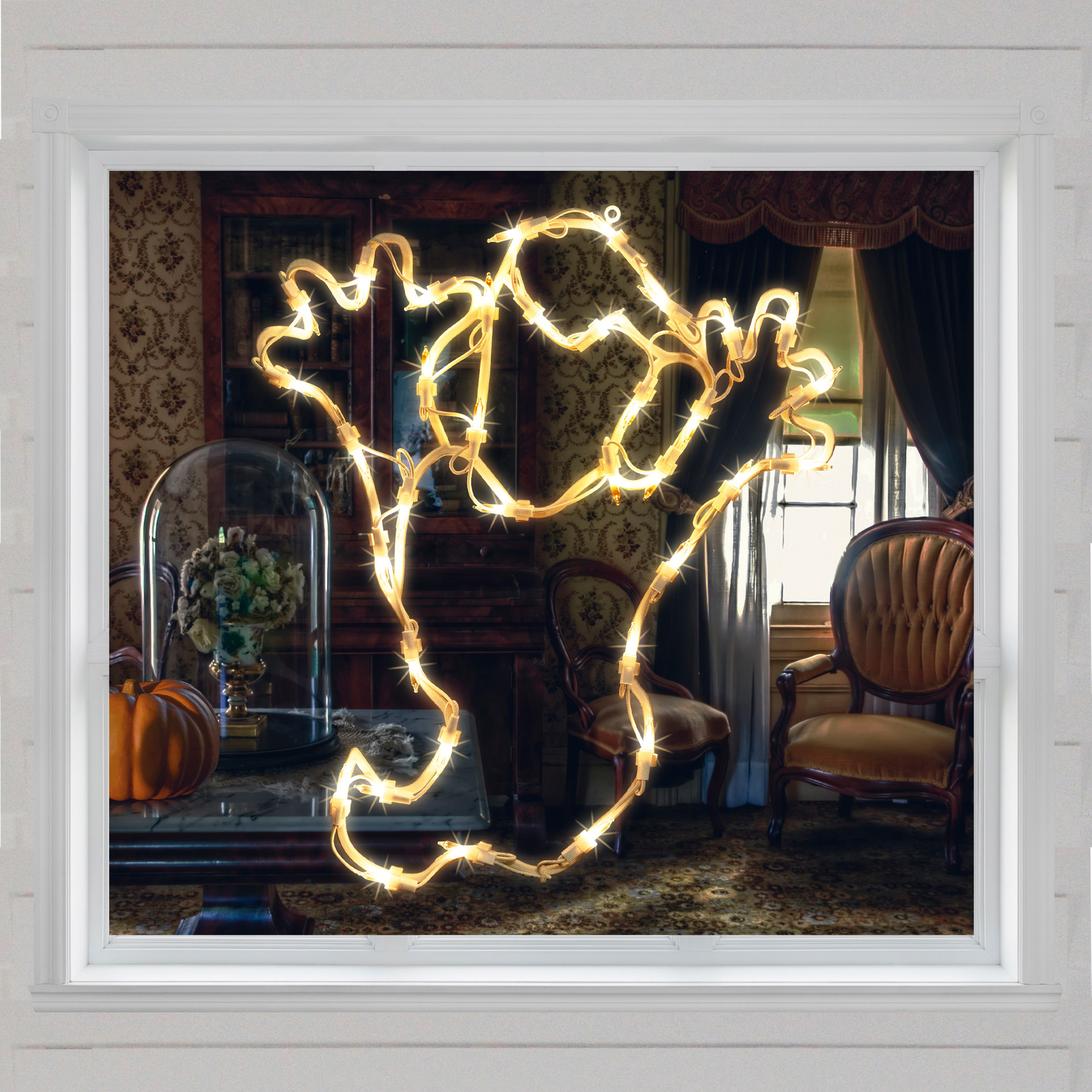 Lighted Ghost Halloween Window Decoration - 15" | Christmas Central