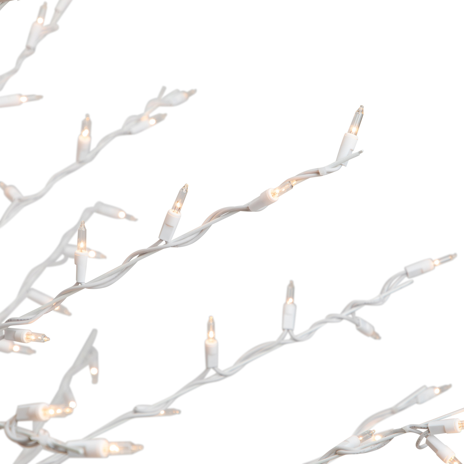 Lighted Cascade Twig Outdoor Christmas Tree - 6' - White - Clear Lights ...