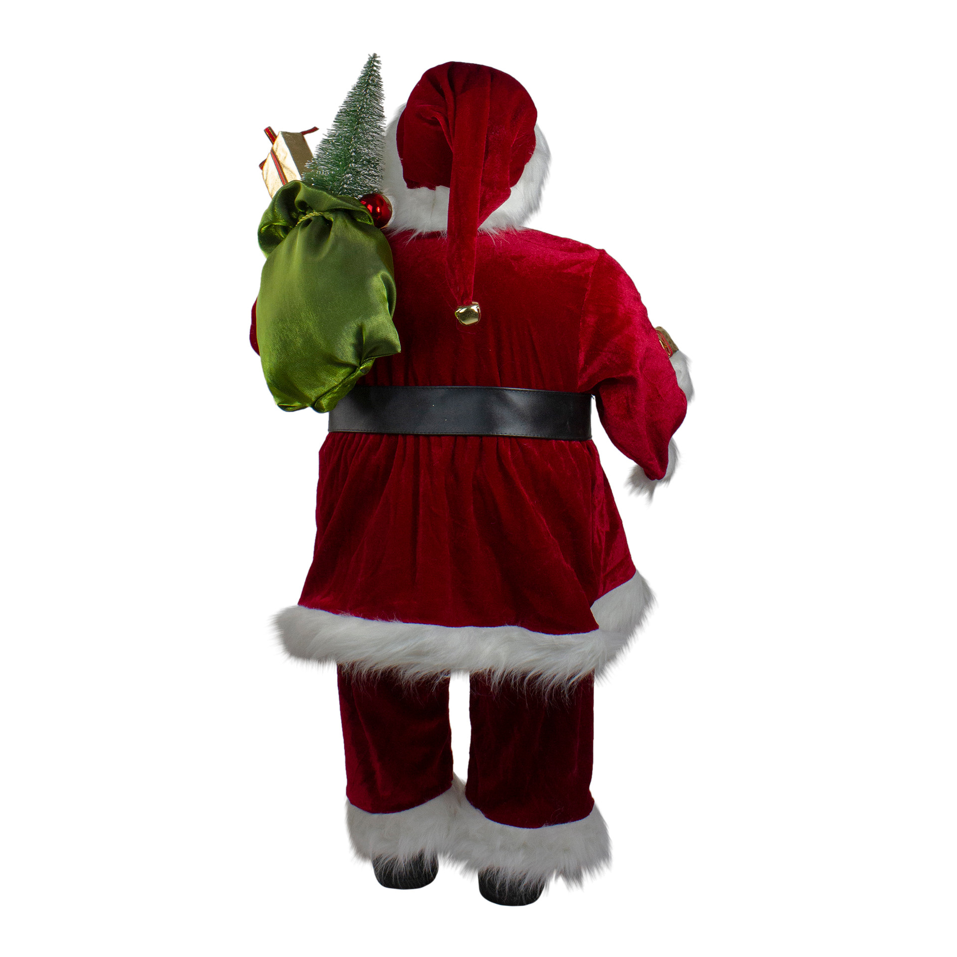 36" Red & White Santa Claus Christmas Figure with Teddy Bear & Gift Bag ...