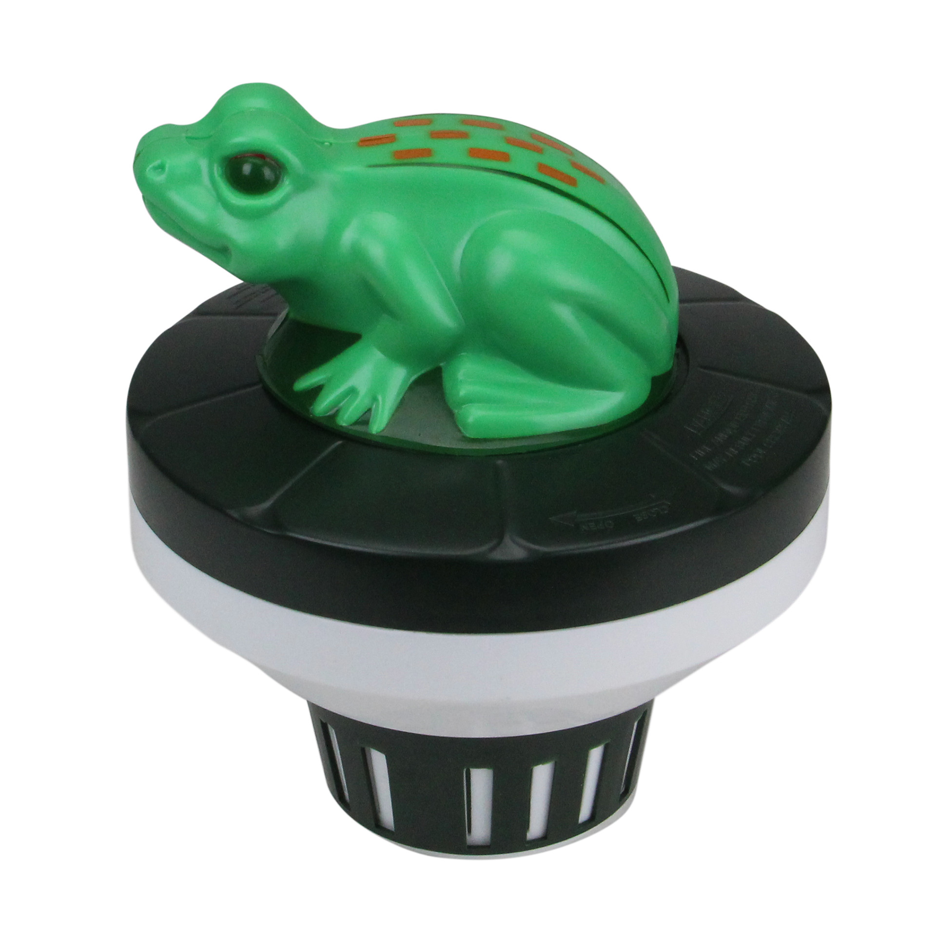 7.5-Inch Green & Black Frog Floating Swimming Pool Chlorine Dispenser ...
