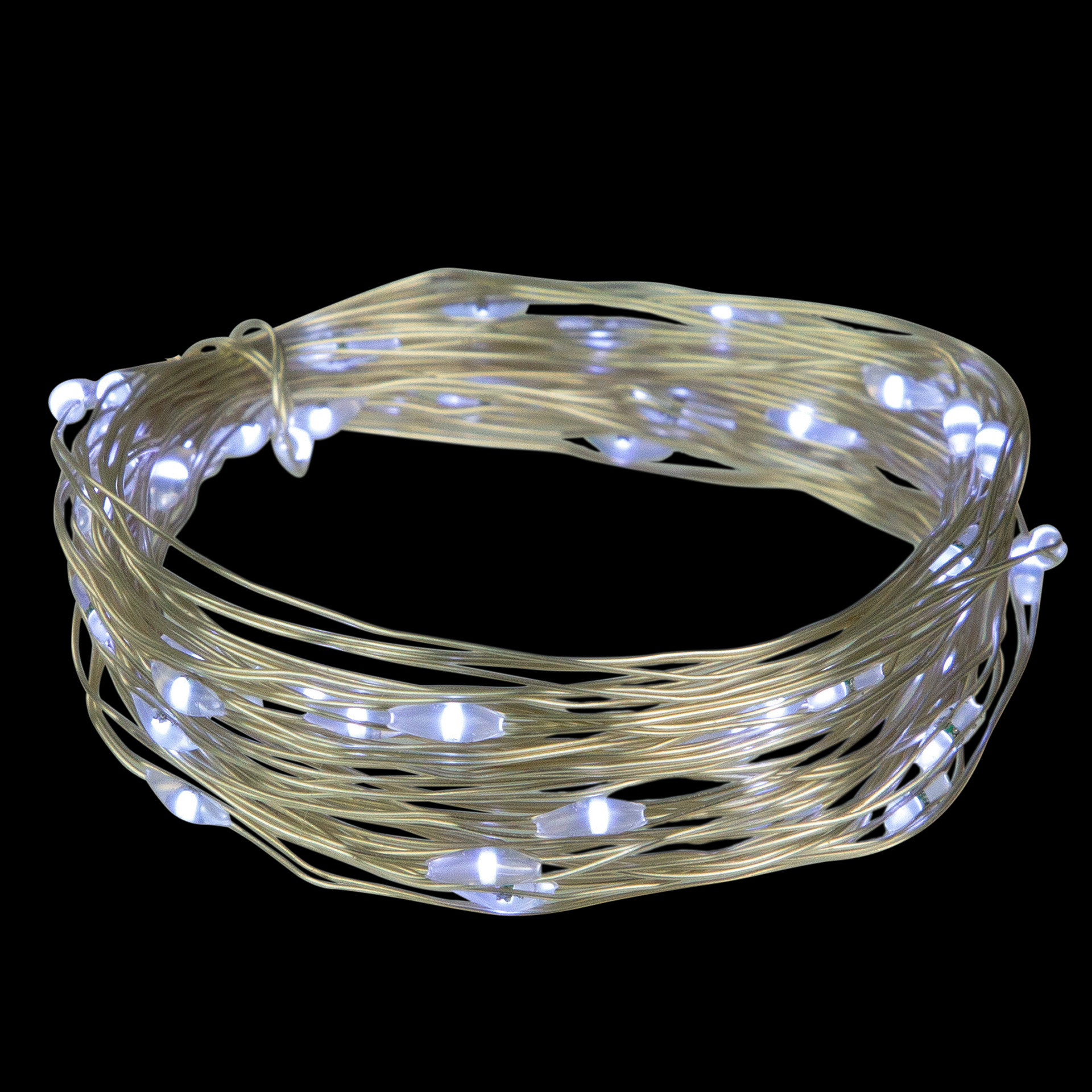 100 Pure White LED Micro Fairy Lights - 16.25 ft Copper Wire ...
