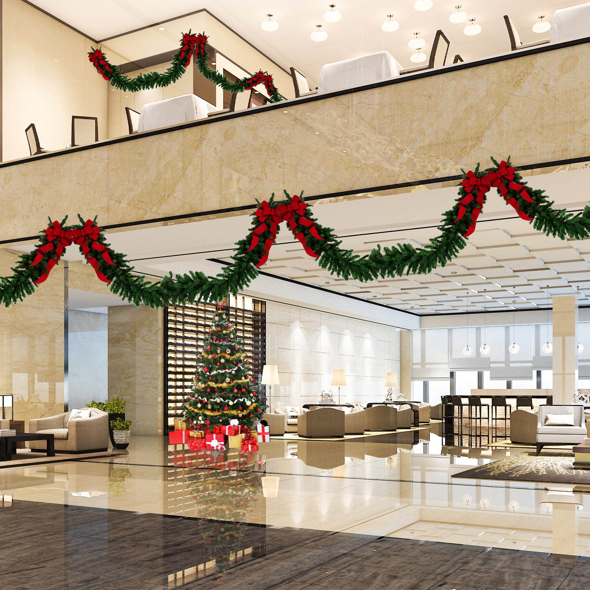 Balsam Pine Artificial Commercial Christmas Garland - 50' x 14" - Unlit ...