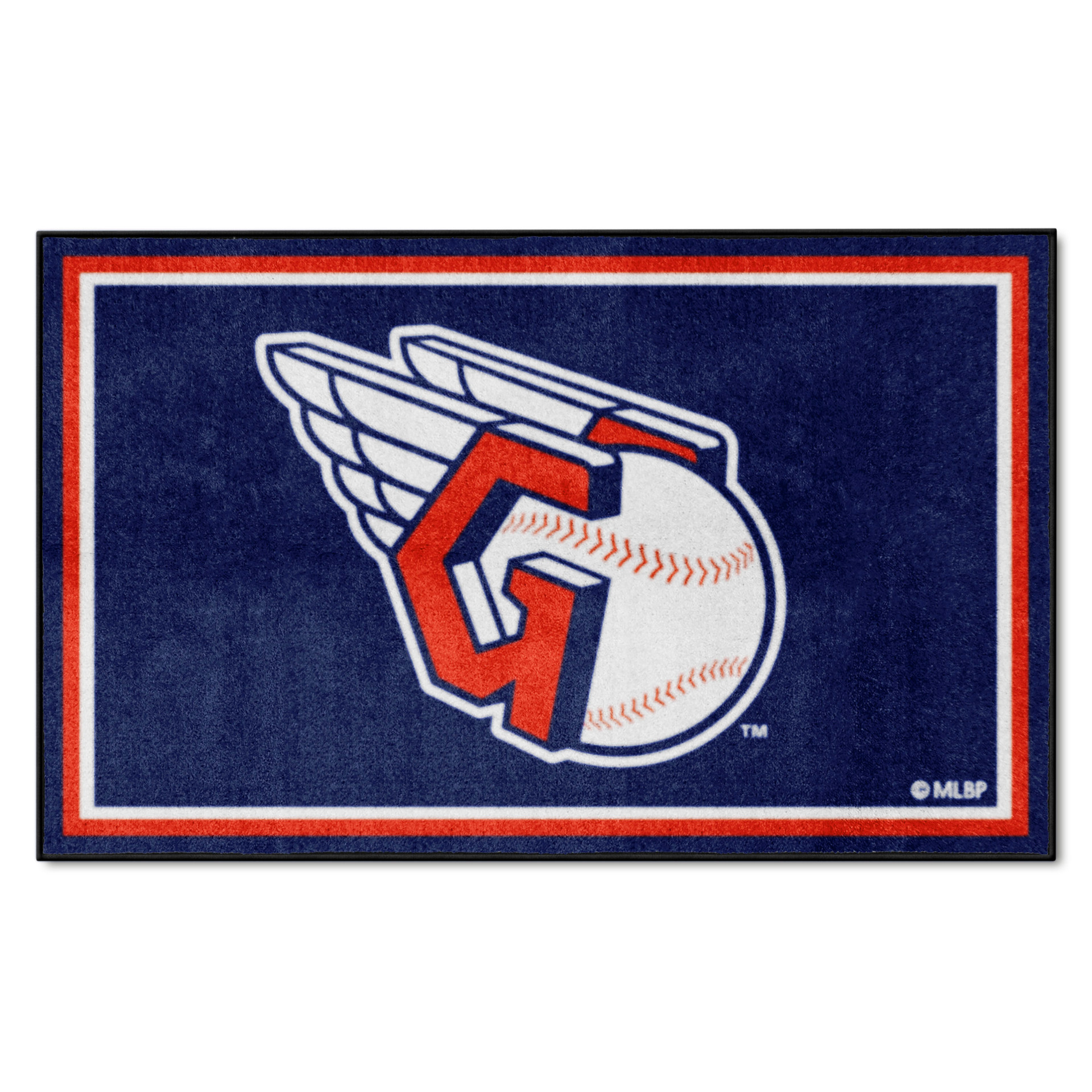 87" x 117" Red & Blue MLB Cleveland Indians Plush Non-Skid Area Rug ...