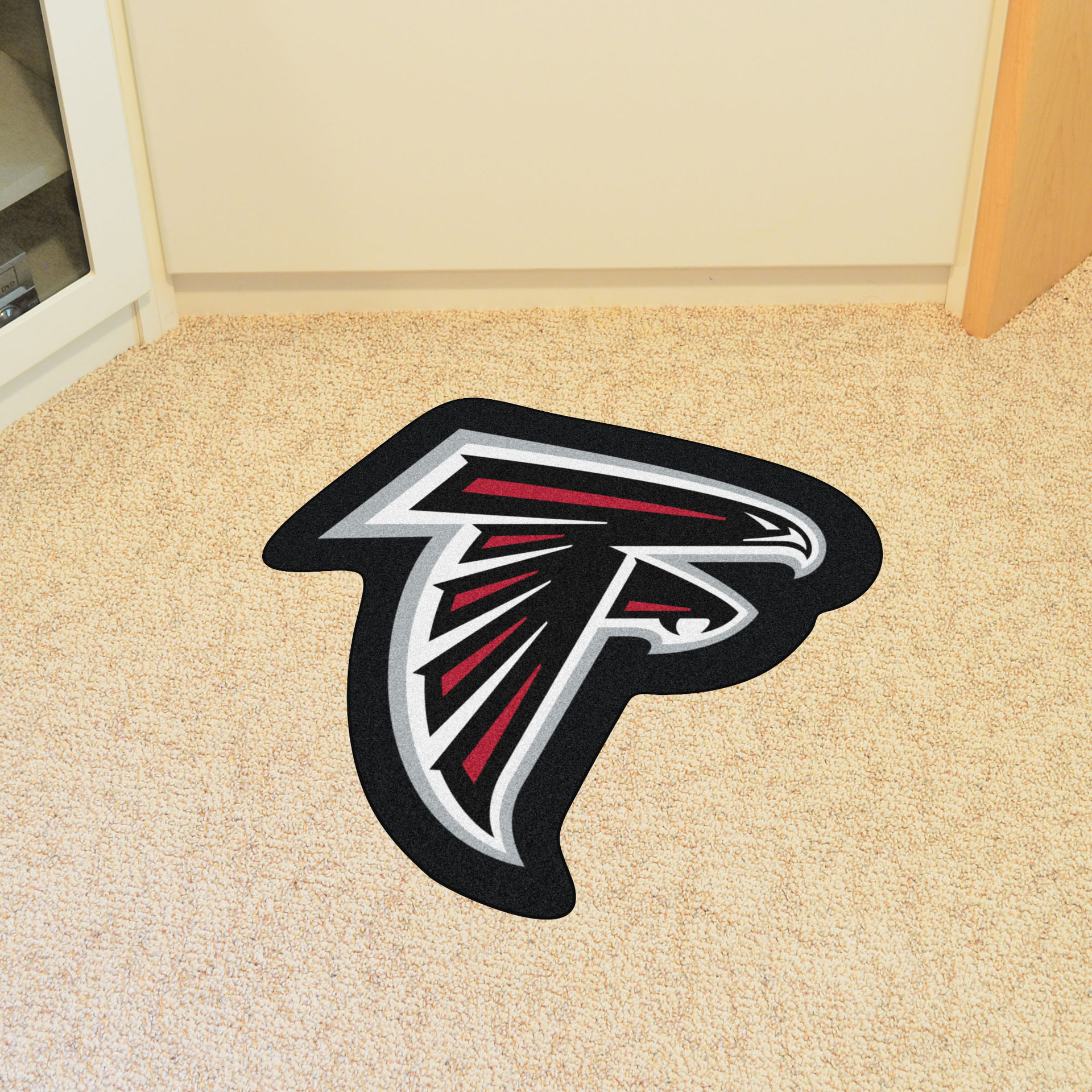 36" x 33.25" Red & Black NFL Atlanta Falcons Mascot Logo Area Rug ...