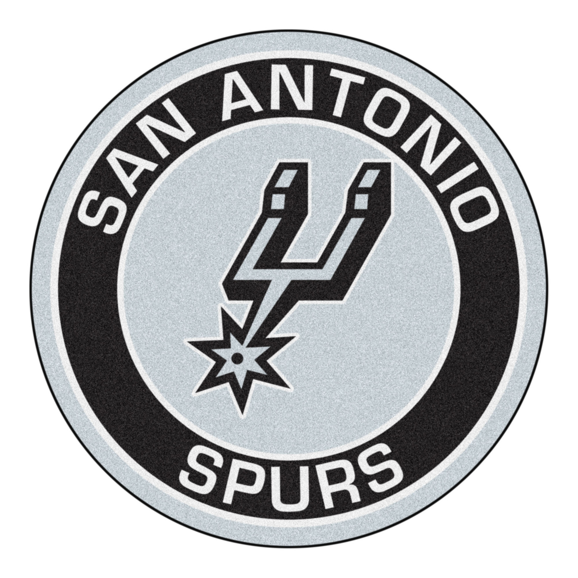 27" Gray & Black NBA San Antonio Spurs Rounded Door Mat | Christmas Central