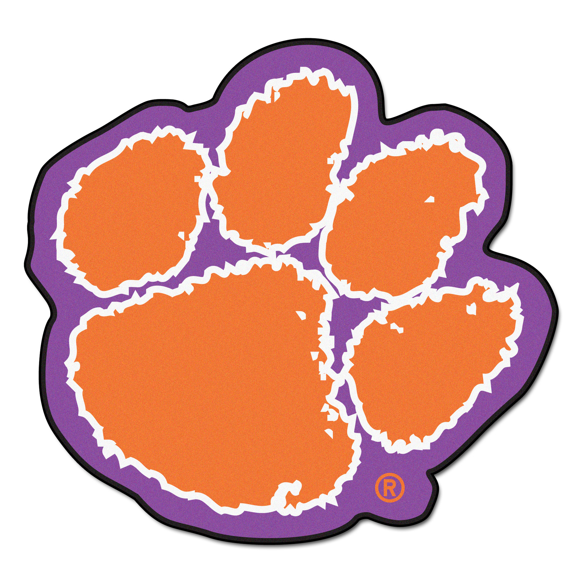 31.5" x 30" Orange & Purple NCAA Clemson University Tigers Mascot Logo ...
