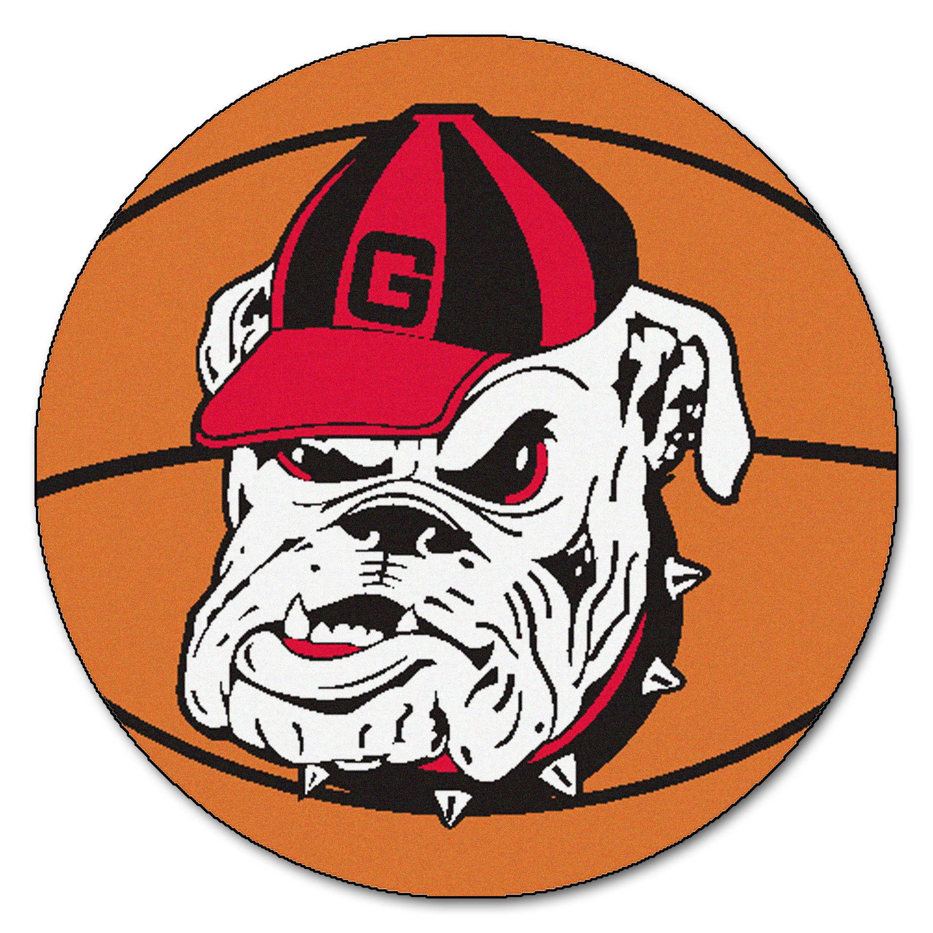 NCAA University of Georgia Bulldogs Basketball Shaped Mat Area Rug ...