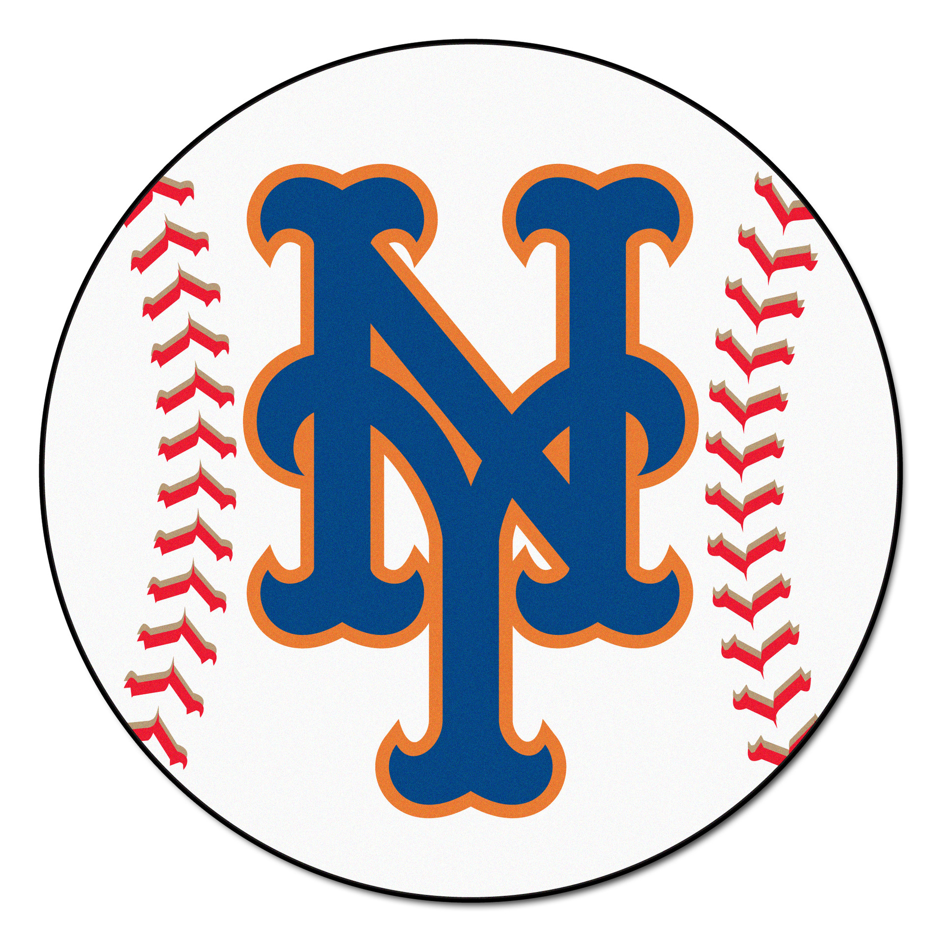 White & Blue MLB New York Mets Round Baseball Welcome Door Mat 27 ...