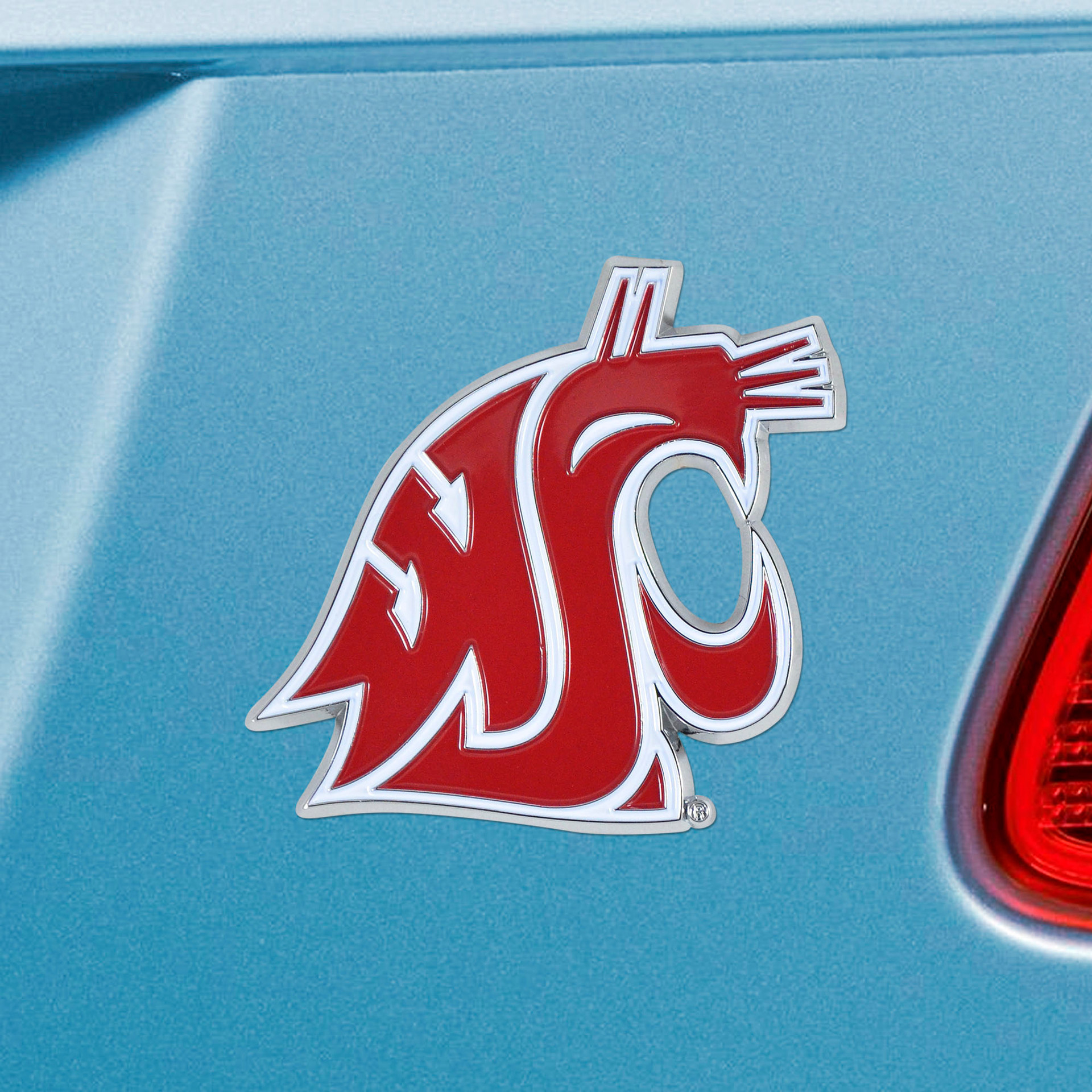 Set of 2 Red NCAA Washington State University Cougars Stick-on Car ...