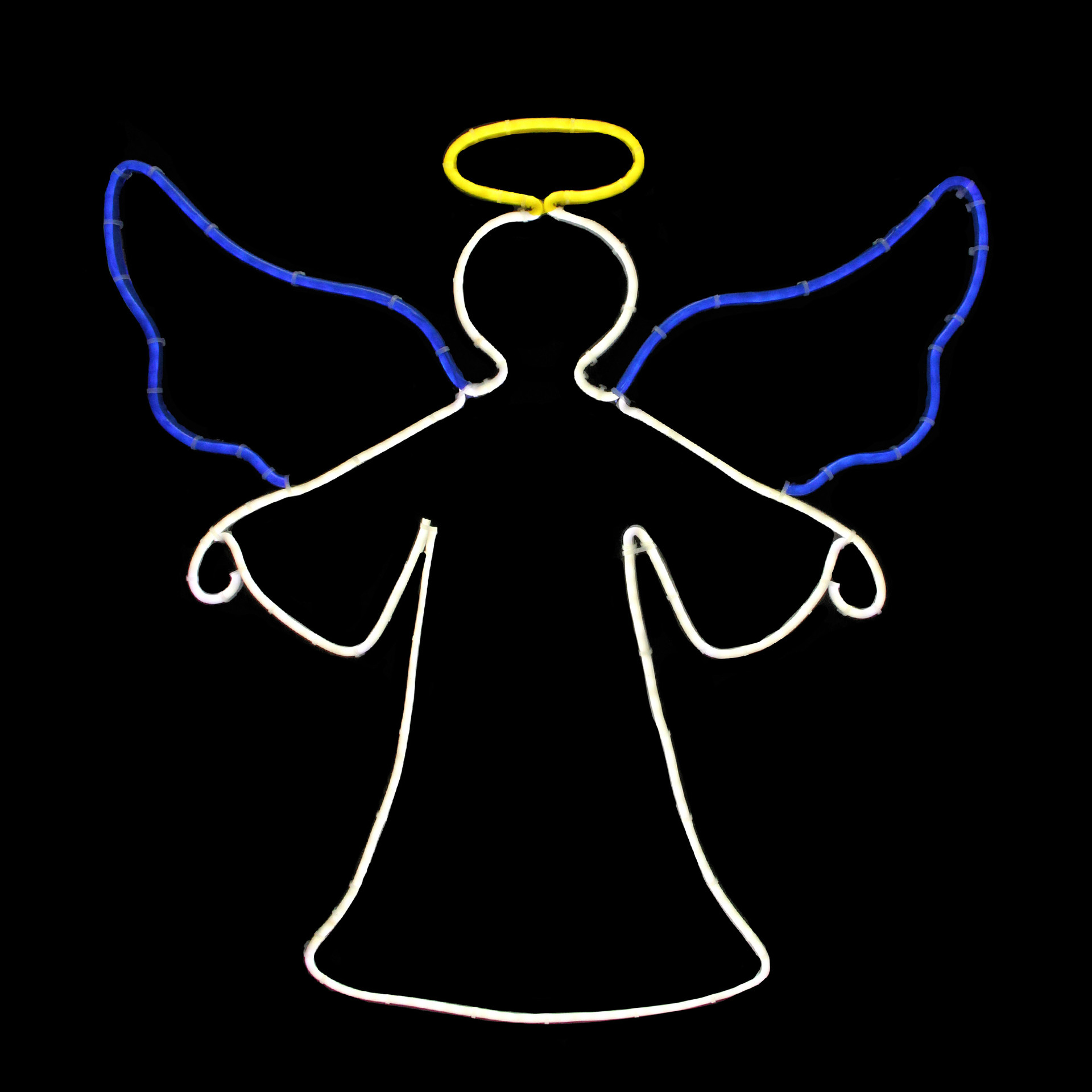 20" Neon Style LED Lighted Angel Christmas Window Silhouette Decoration ...