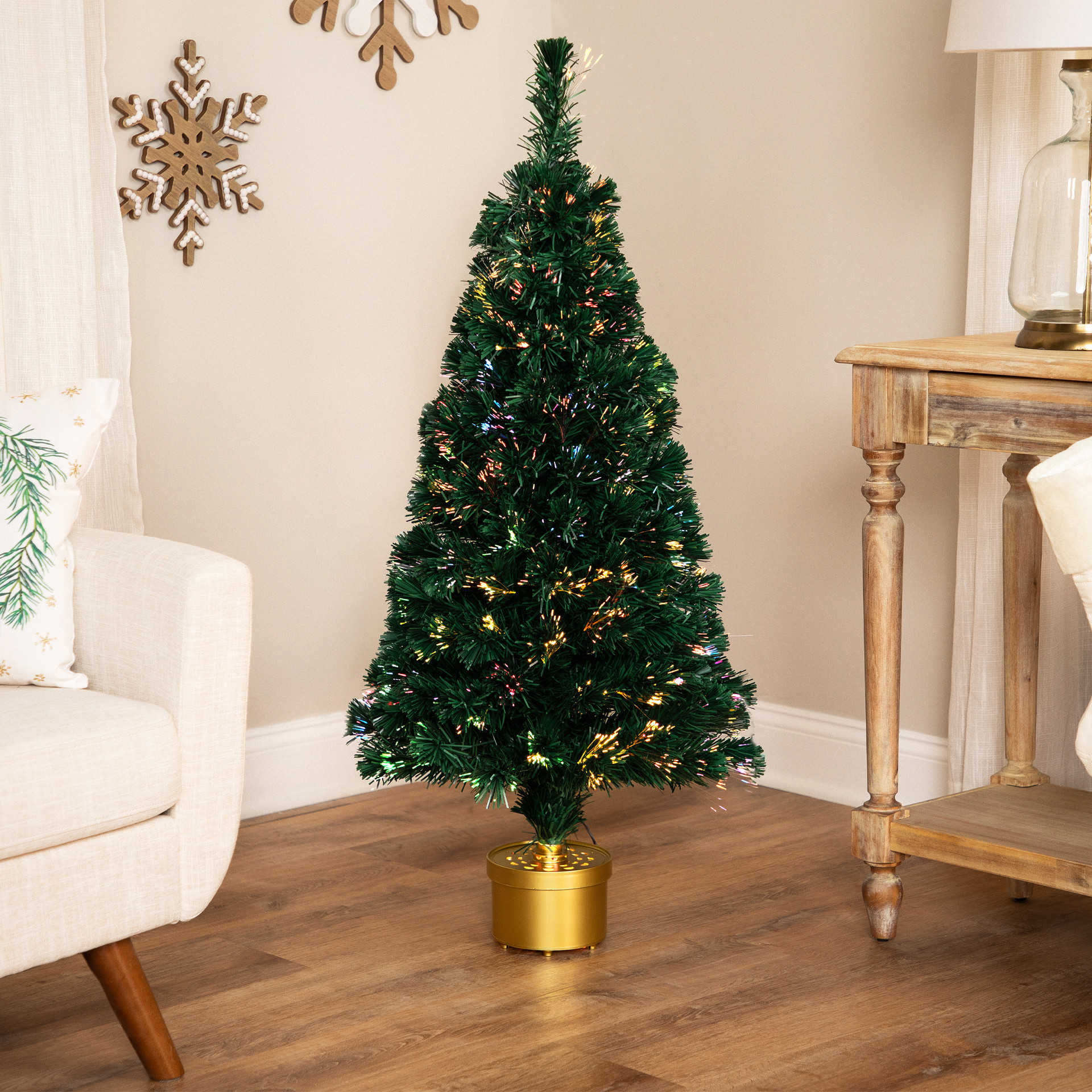 4' Pre-Lit Color Changing Fiber Optic Artificial Christmas Tree ...
