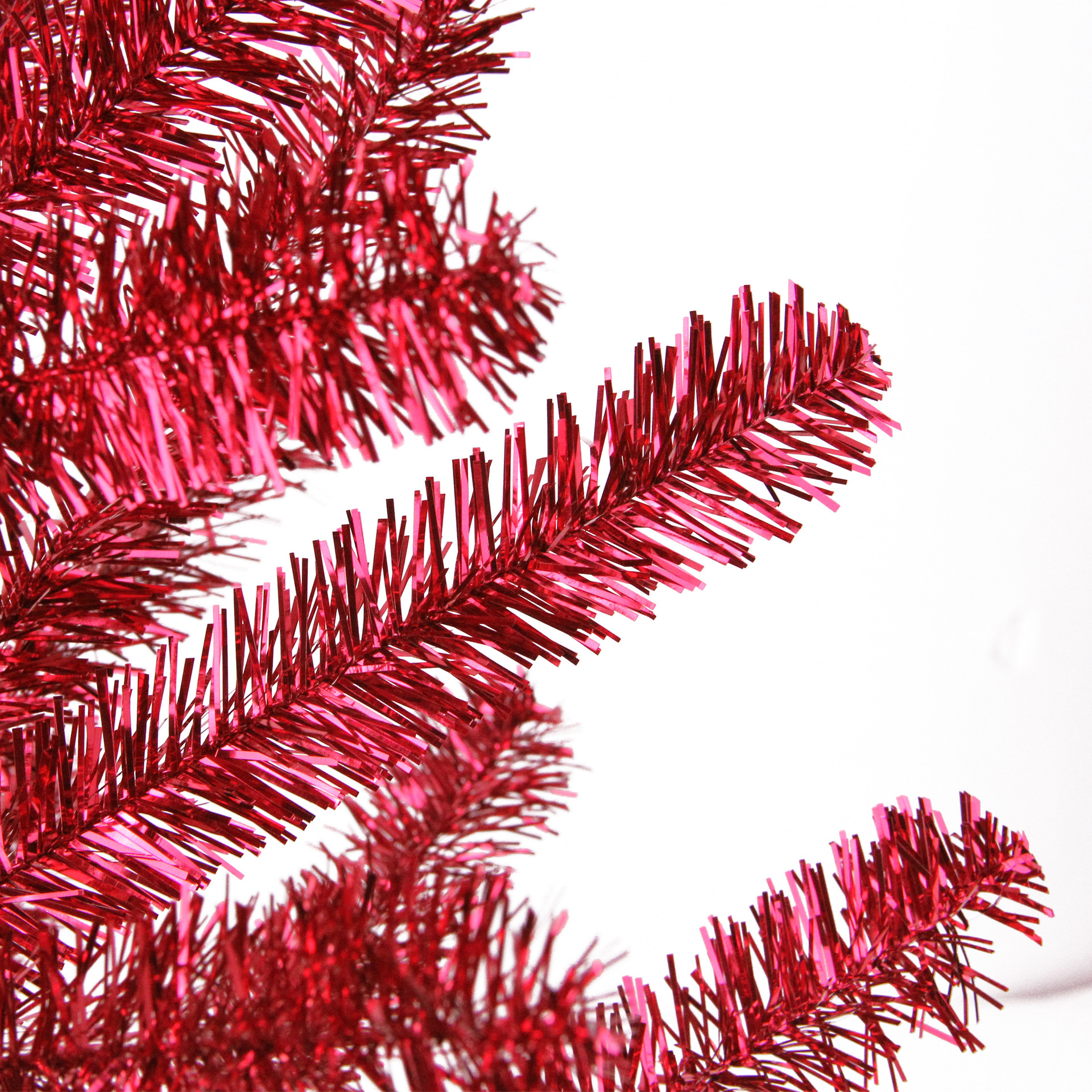 3' Medium Red Tinsel Twig Artificial Christmas Tree, Unlit | Christmas ...
