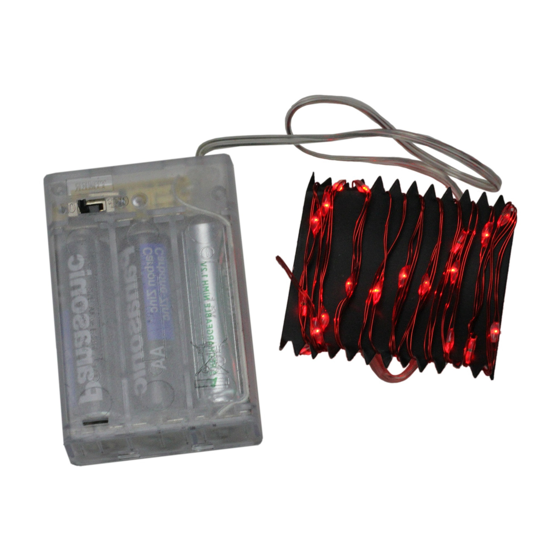 35 Battery Operated LED Micro Christmas Fairy Lights - 6 ft Red Wire ...