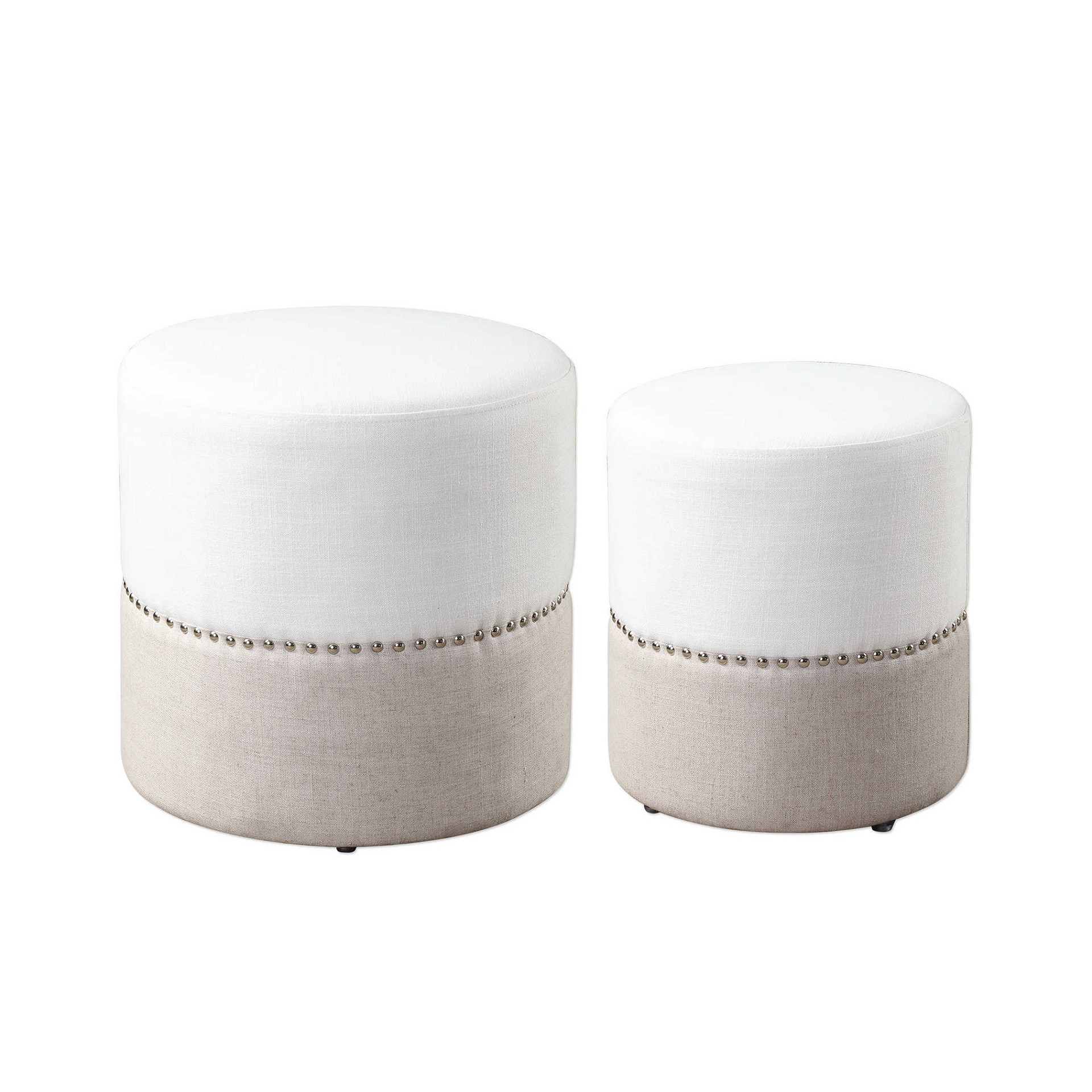 Set of 2 Tilda Two-Toned Nesting Ottomans | Christmas Central
