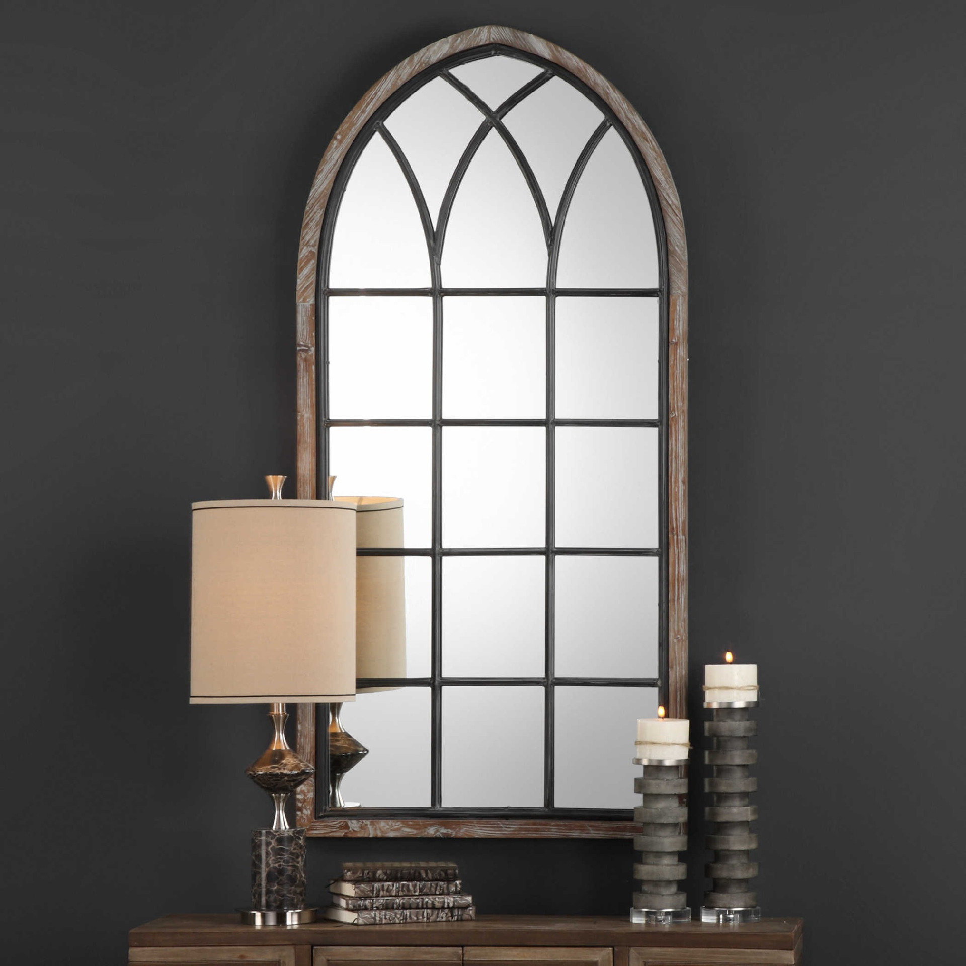 63" Cathedral Style Arched Wall Mirror | Christmas Central