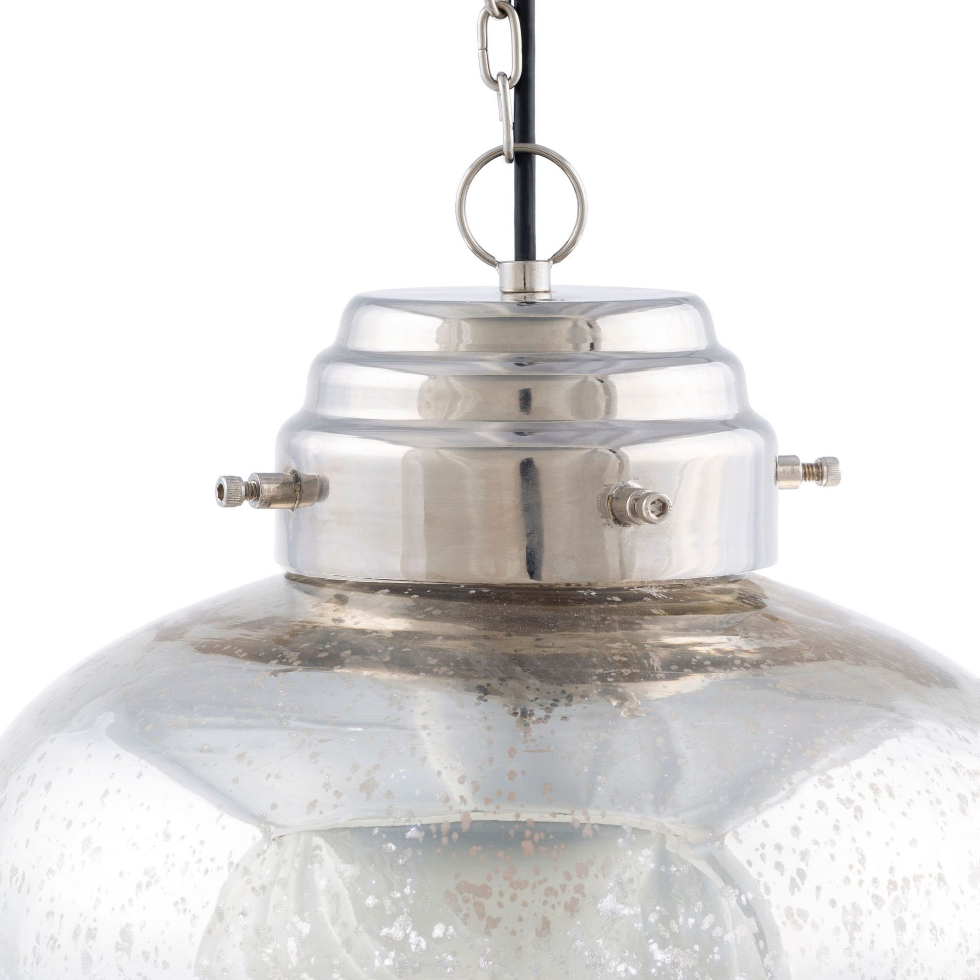 22" Contemporary Style Clear & Silver Colored Hanging Pendant Ceiling ...