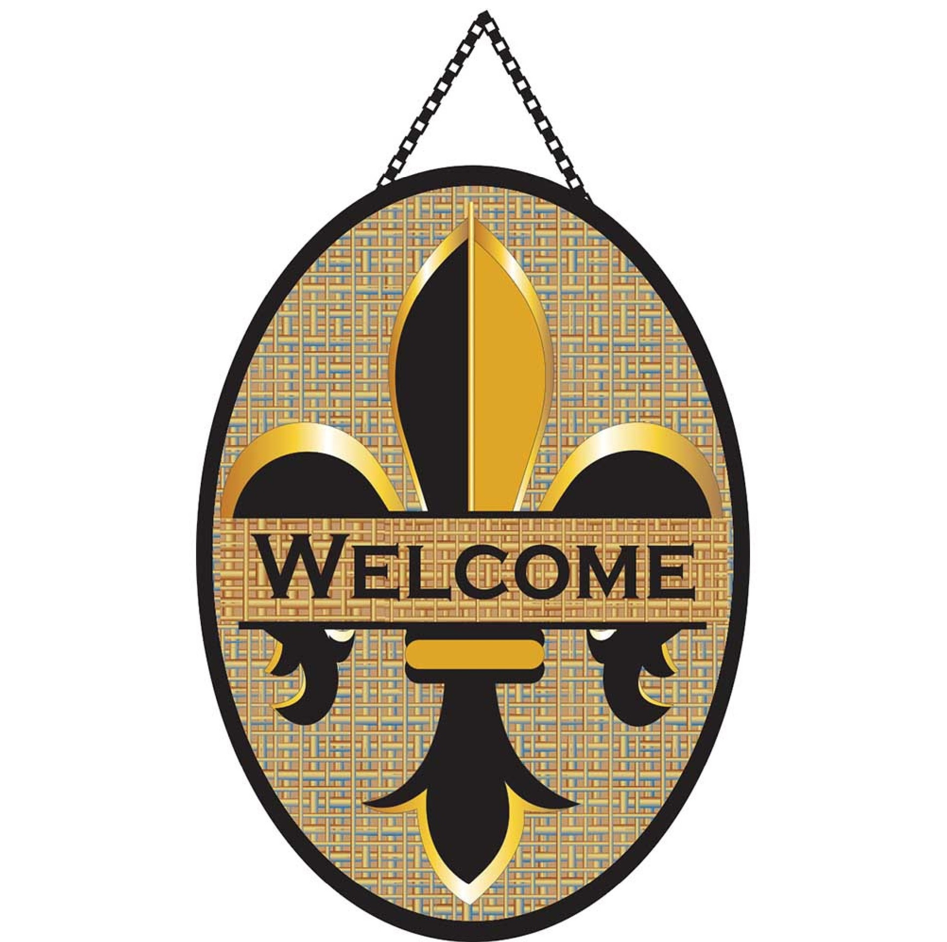 18" Louisiana Fleur De Lis Door Banner | Christmas Central