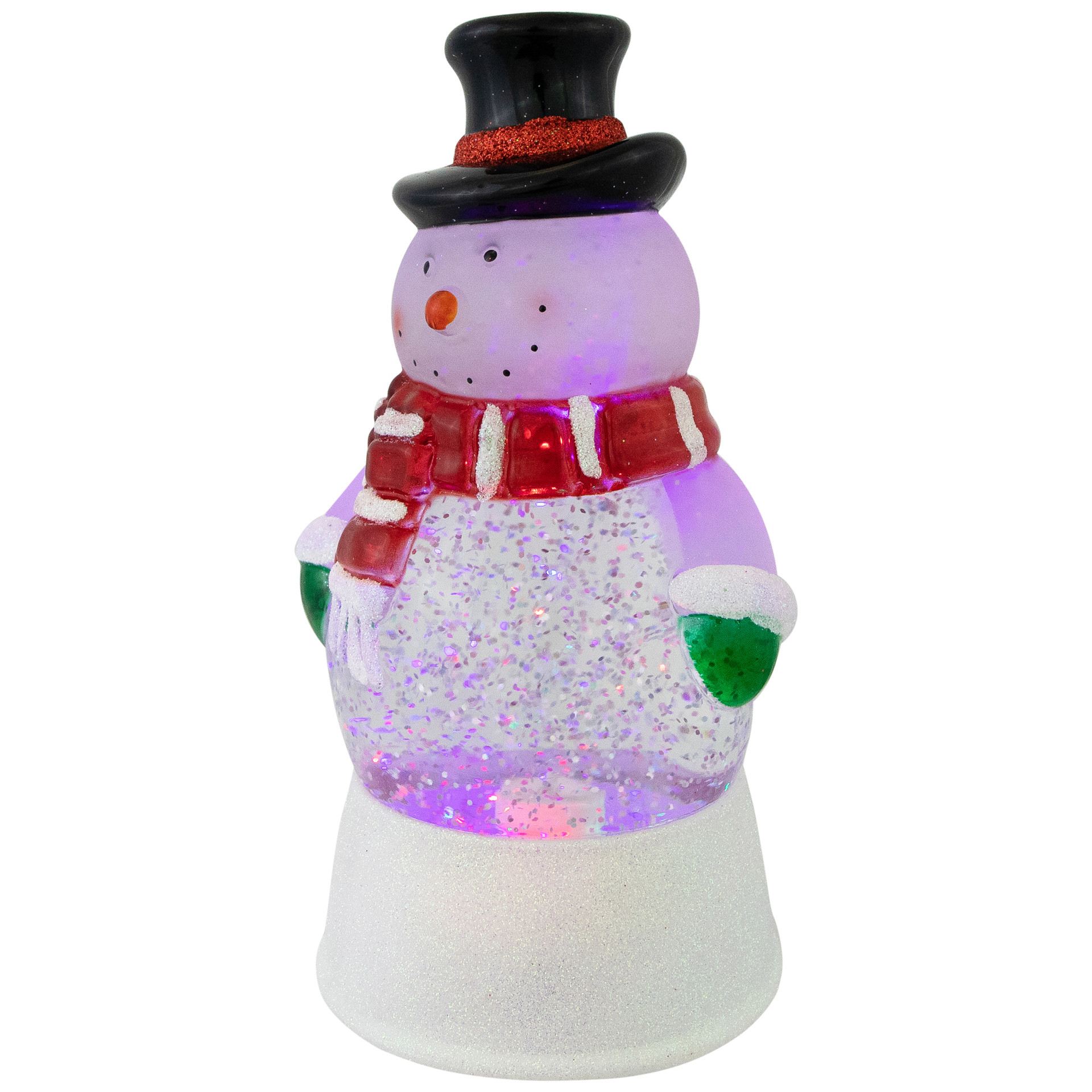 7" LED Lighted Color Changing Snowman Christmas Glittering Snow Dome ...