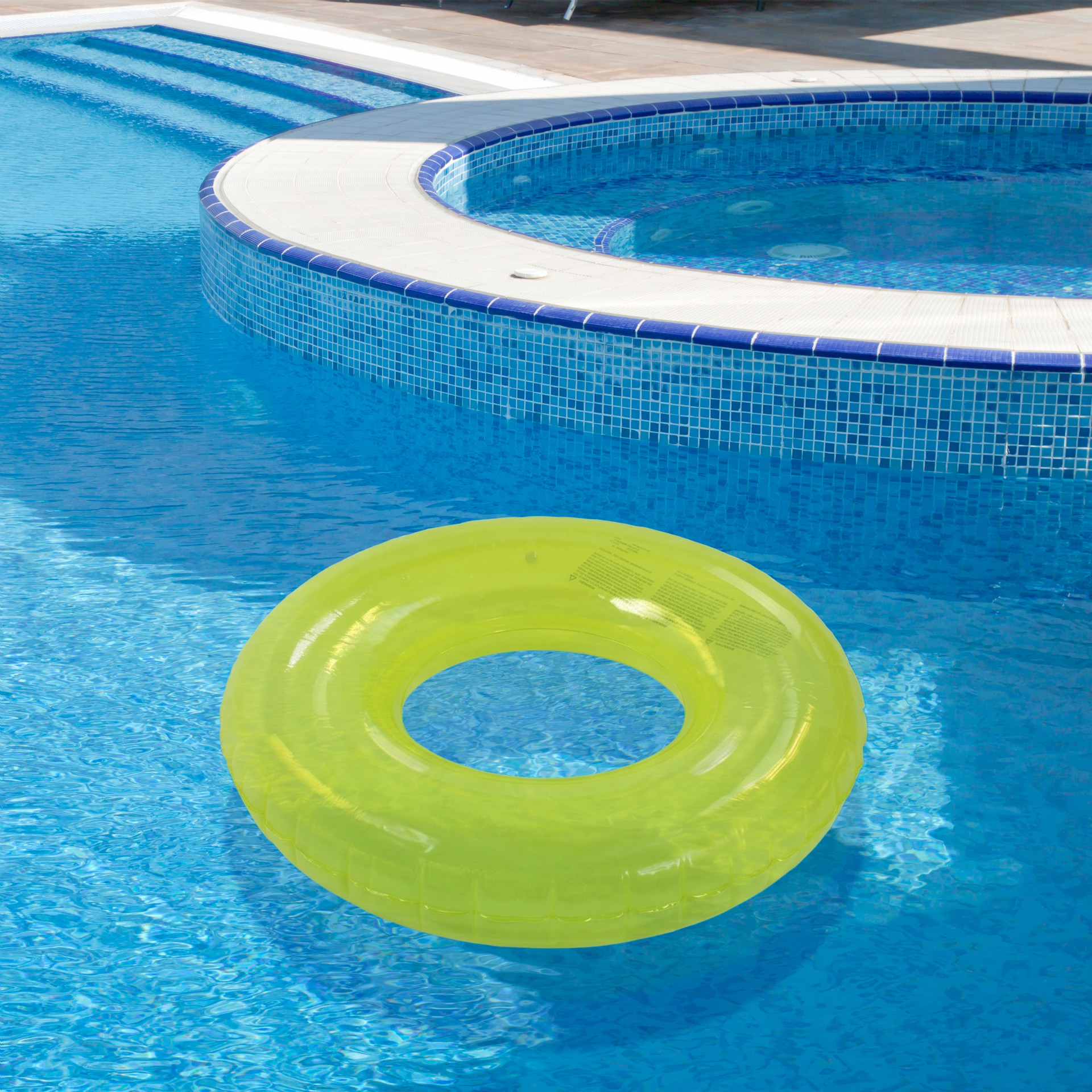 30-Inch Inflatable Bright Yellow Swim Ring Tube Pool Float for Ages 4 ...