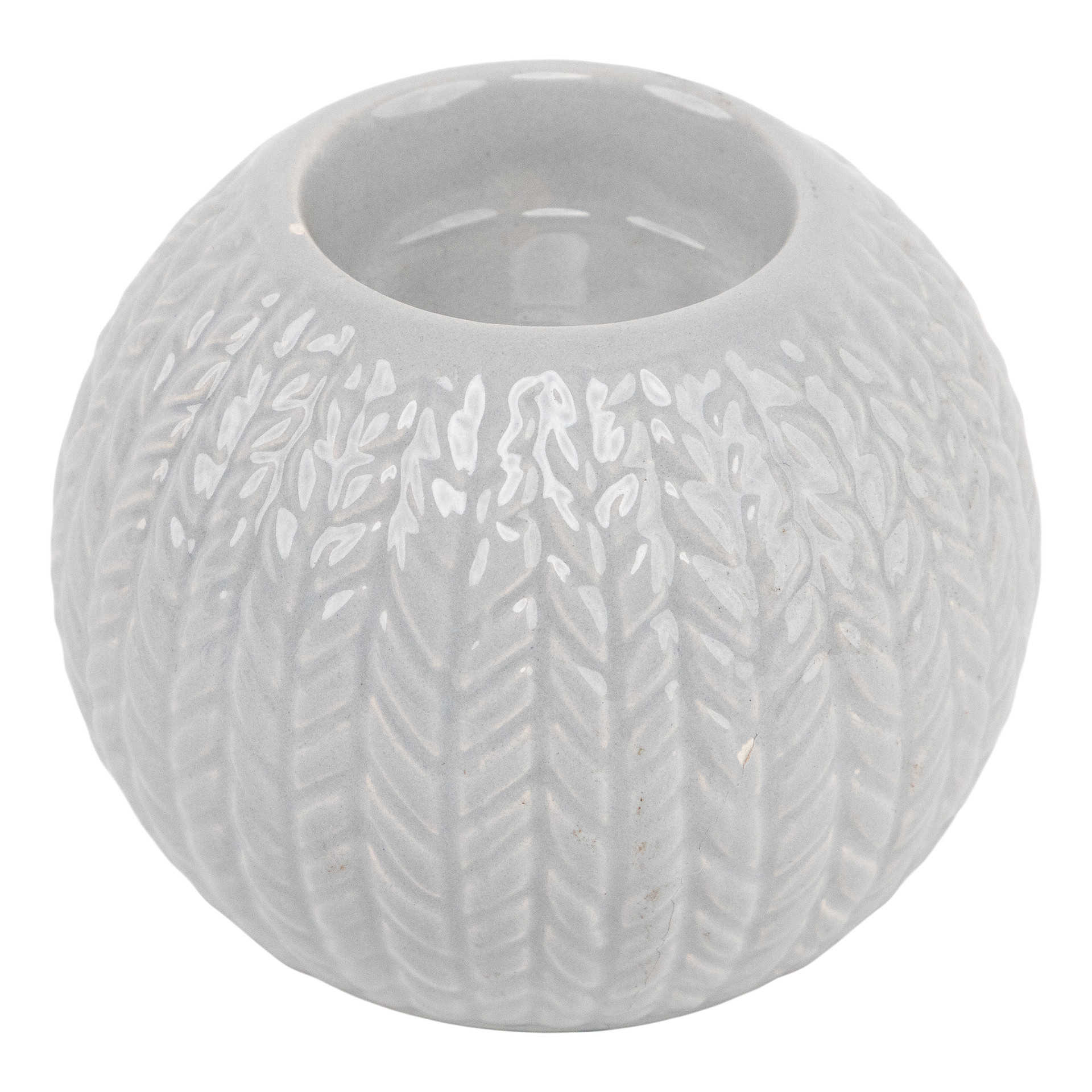 Ceramic Cable Knit Christmas Candle Holder - 3.75" - Gray | Christmas ...