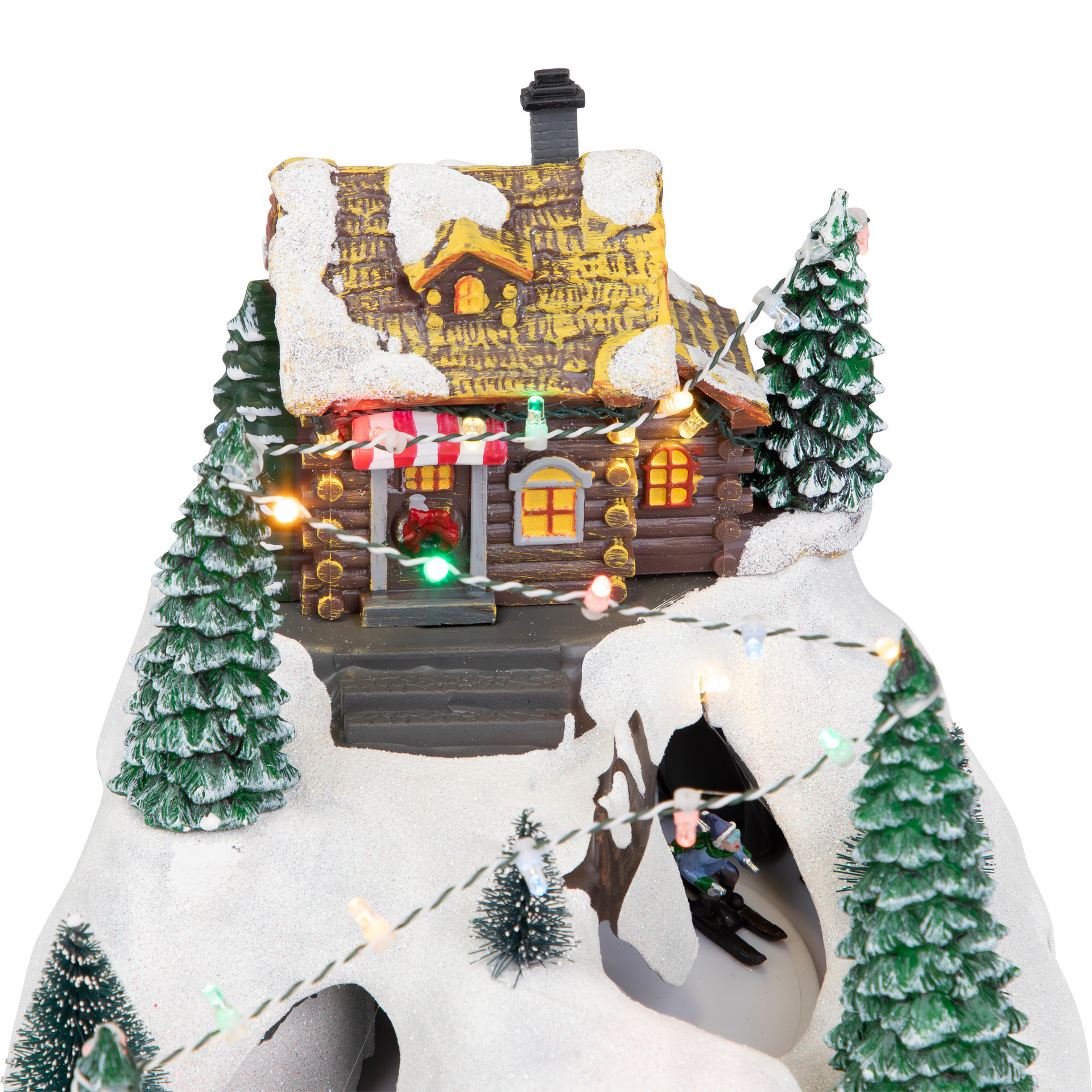 LED Lighted Winter Skiing Scene Animated Christmas Village Display - 15 ...