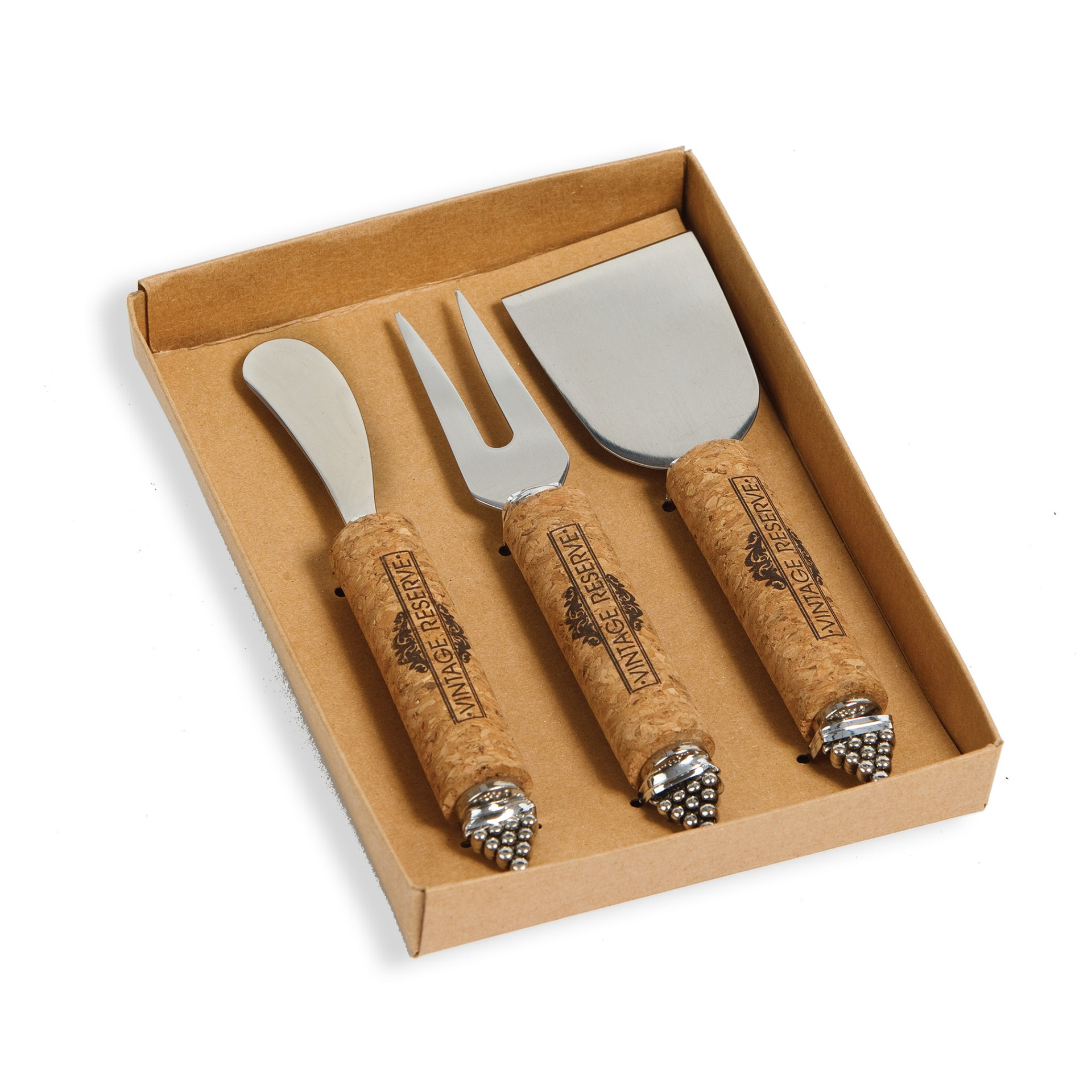 6" Brown Wooden Vintage Cheese Knife Set | Christmas Central