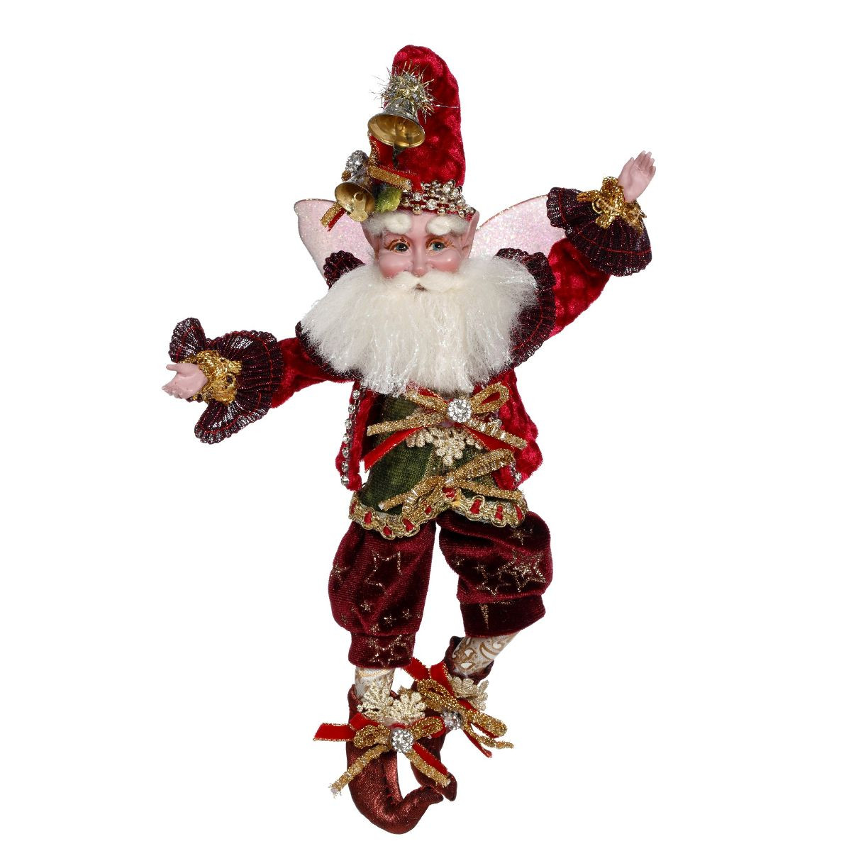 Mark Roberts Burgundy & Green Wonderful Time Christmas Fairy - Small 10 ...