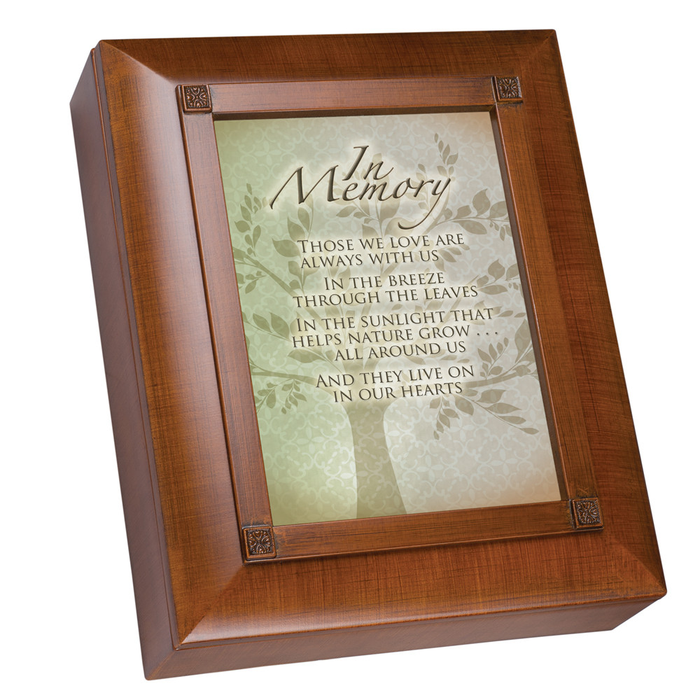 10" Brown & Green "In Memory" Remembrance Box | Christmas Central